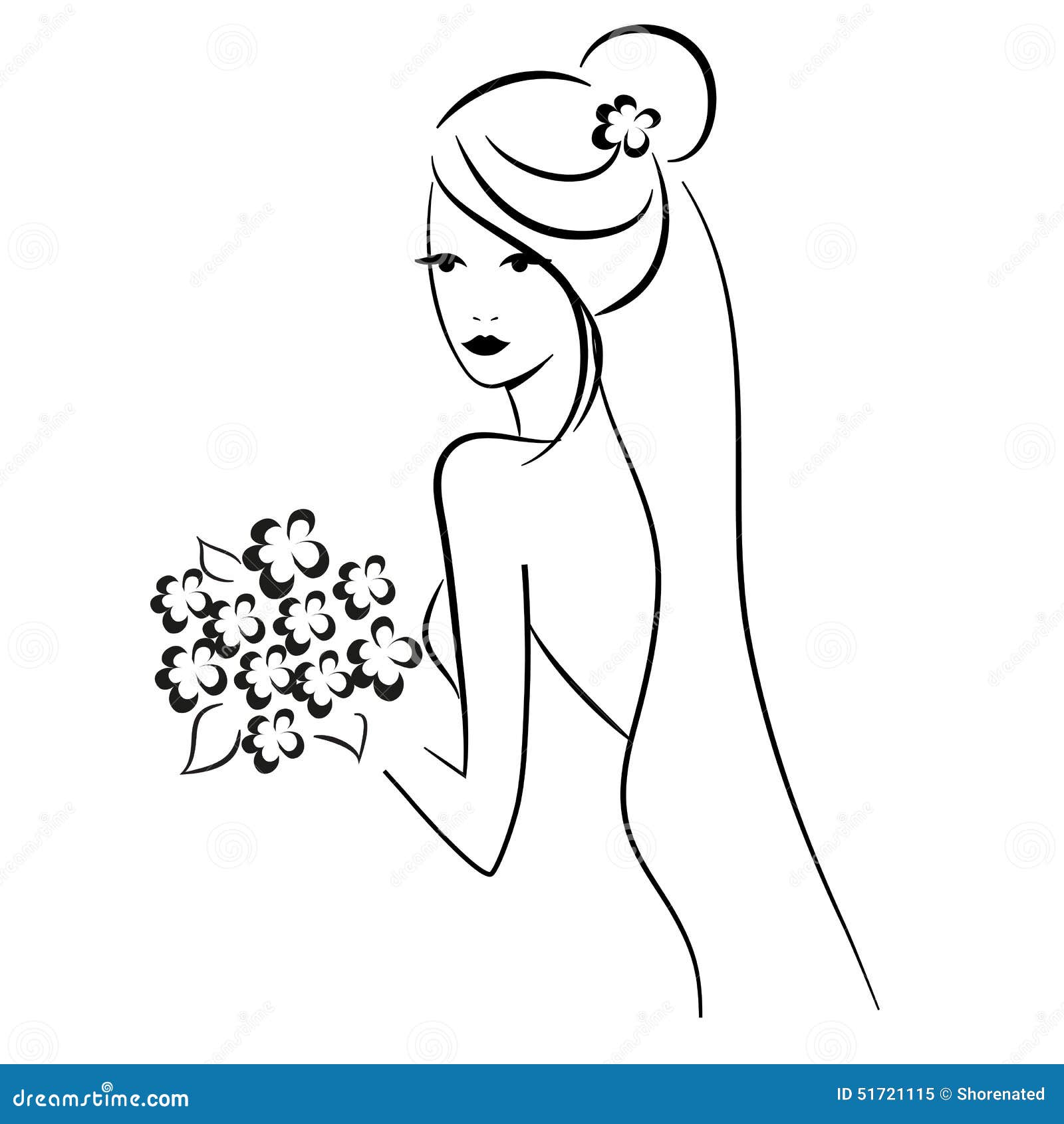 Braut vektor abbildung. Illustration von element, elegant - 51721115