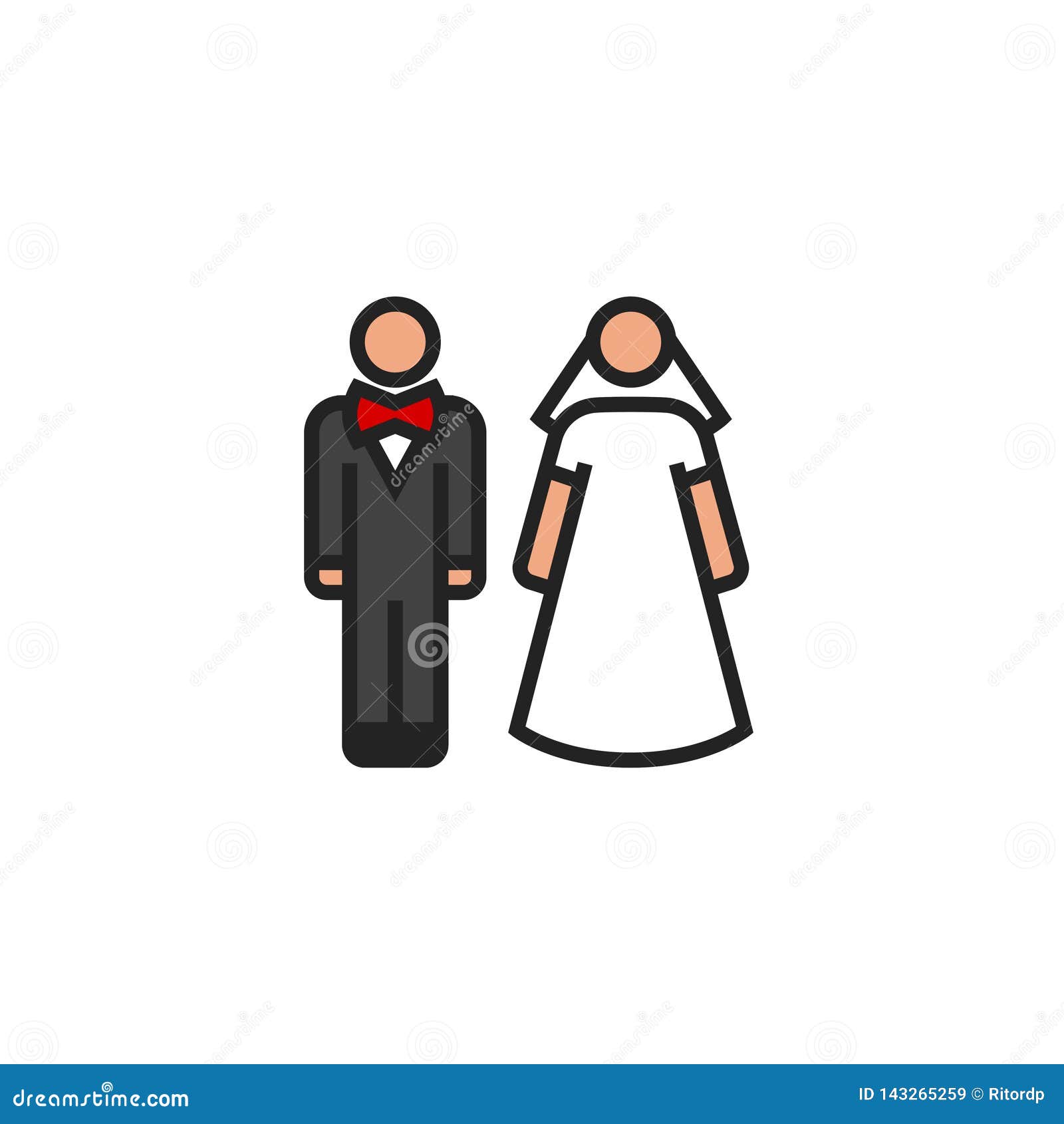 Braut Und Br?utigam Flat Icon Vector, Symbol Oder Logo Vektor Abbildung ...