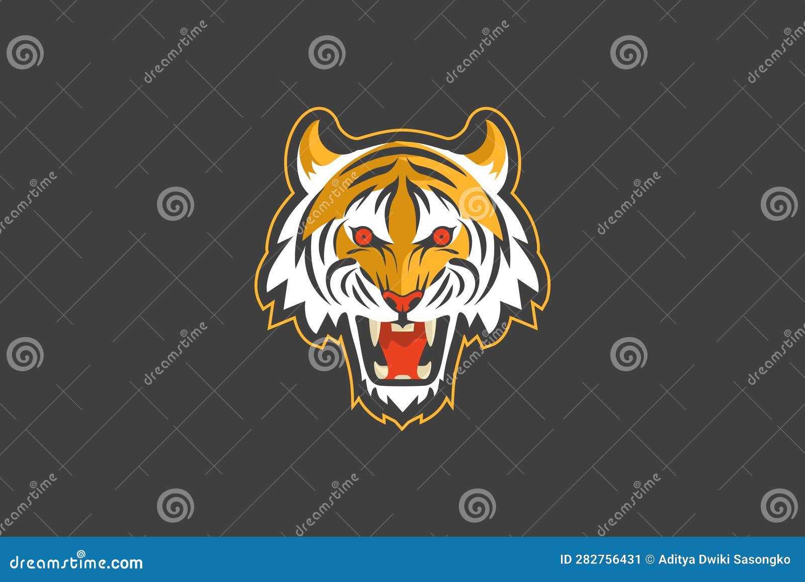 Brave Angry Tiger Face Logo Stock Vector - Illustration of text, poster ...