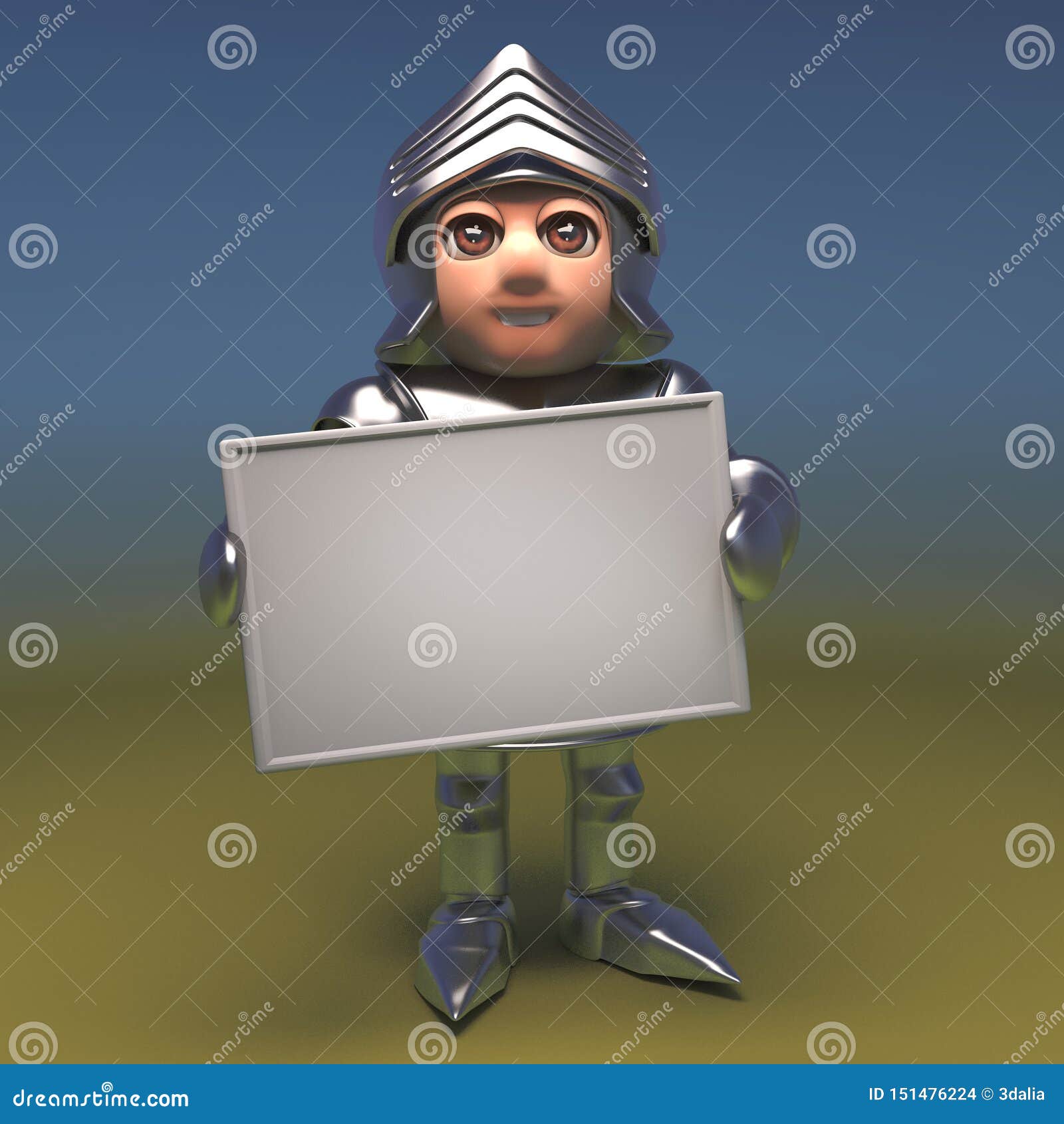 Brave Armour Clad Medieval Knight Holding Blank Banner Placard, 3d ... Brave Armour Clad Medieval Knight Holding Blank Banner Placard, 3d ...