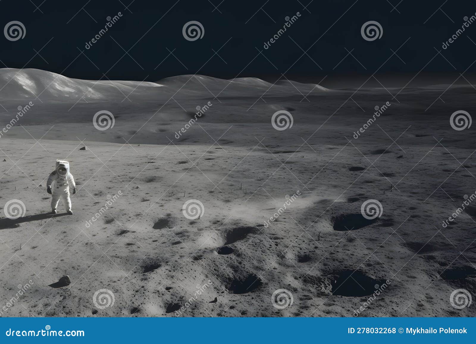 Brave Astronaut at the Spacewalk on the Moon. Neural Network AI ...