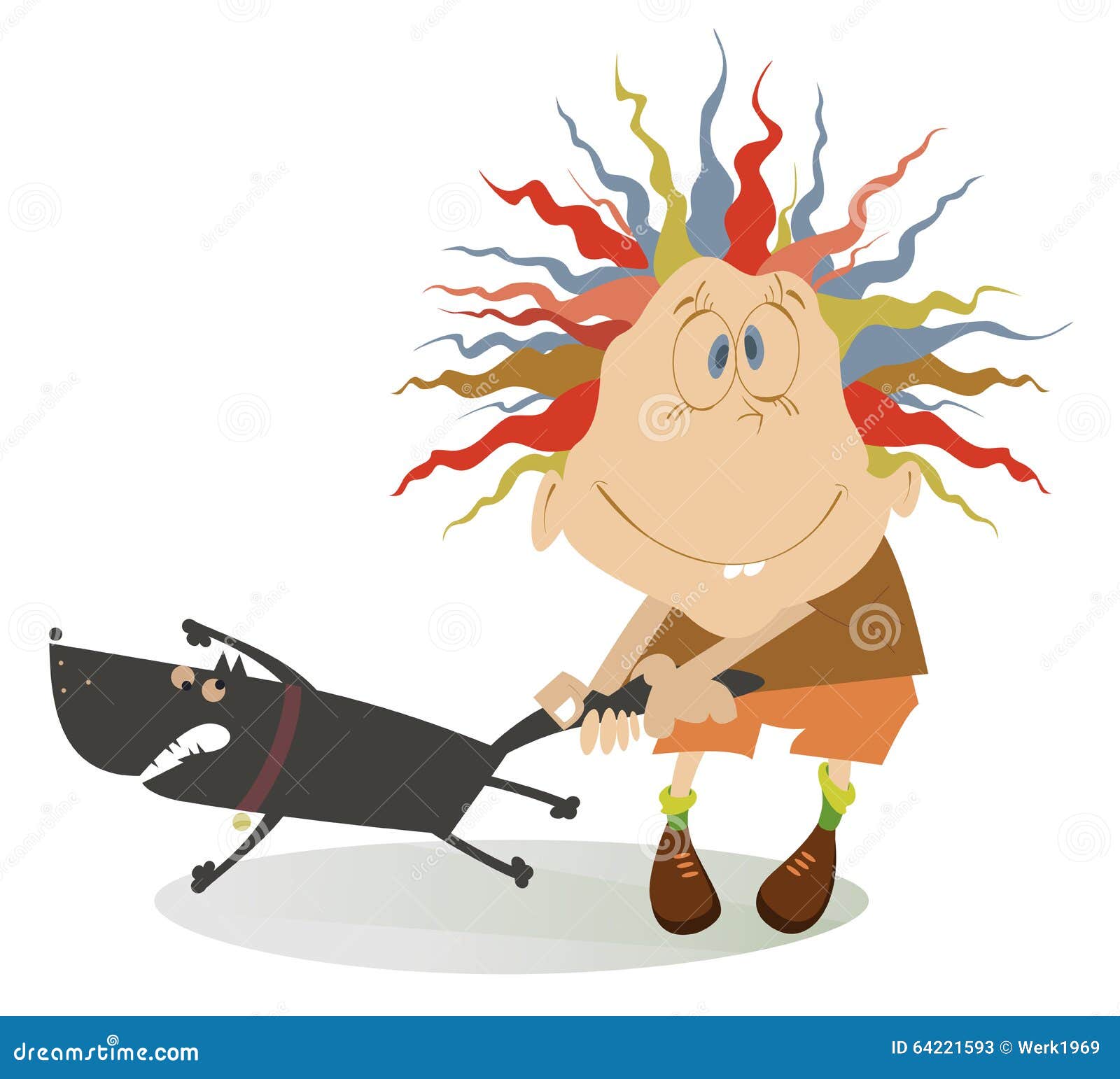 Brave boy and dog stock vector. Illustration of design - 64221593