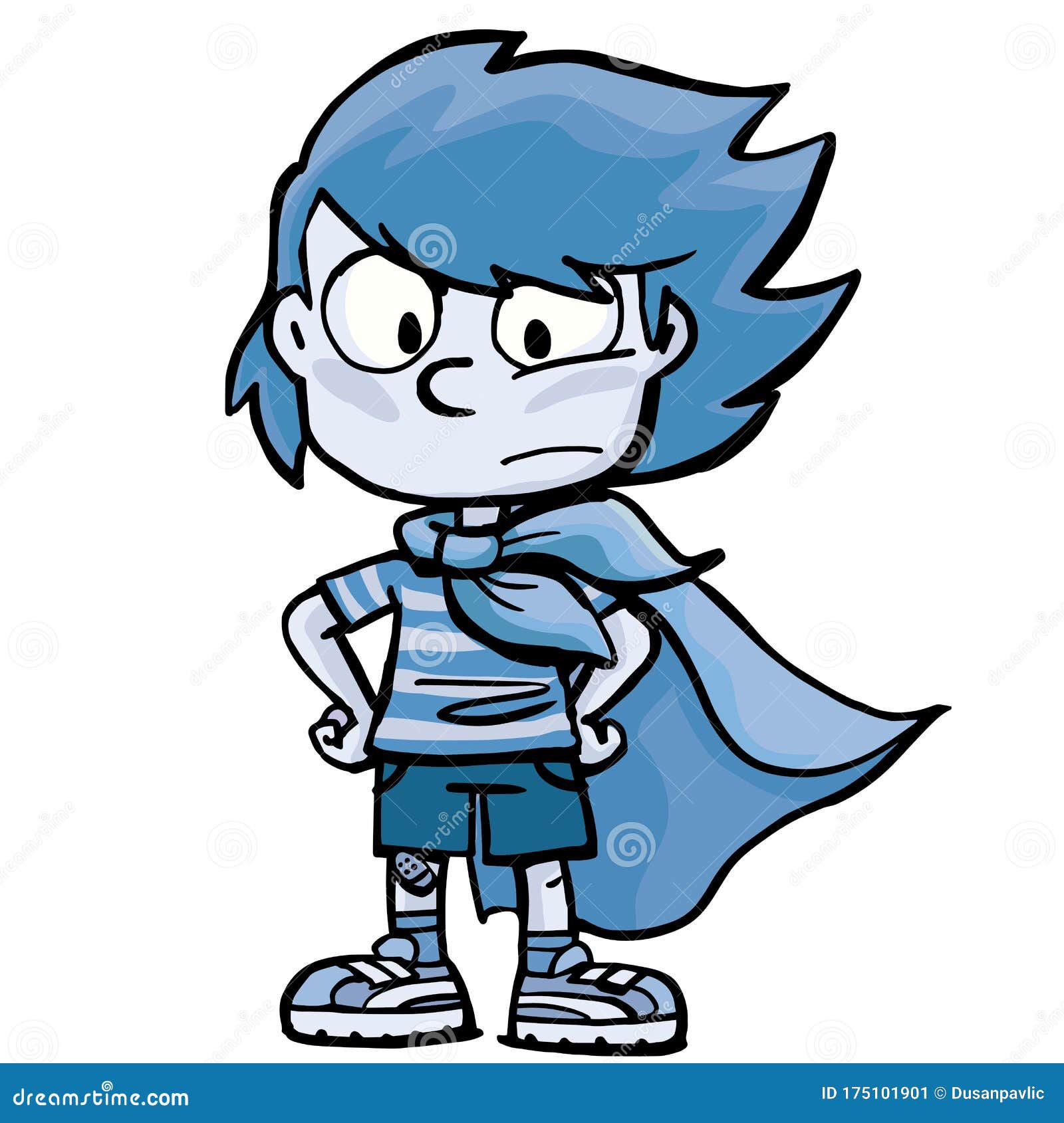 Brave Boy in a Super Hero Costume Stock Illustration - Illustration of ...