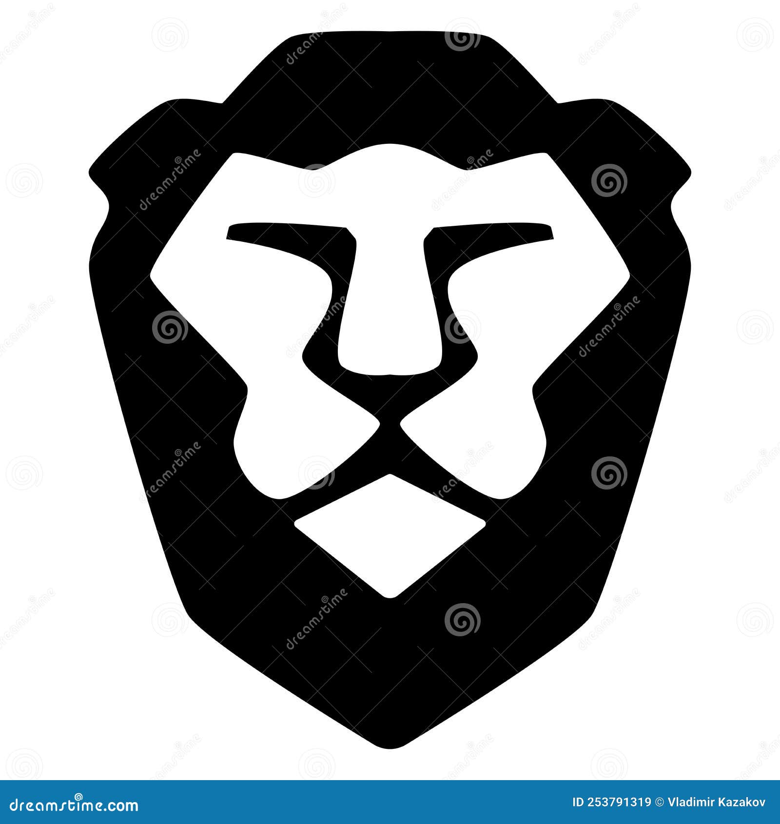 Brave Browser Logo Symbol Black Silhouette Isolated on White Background ...