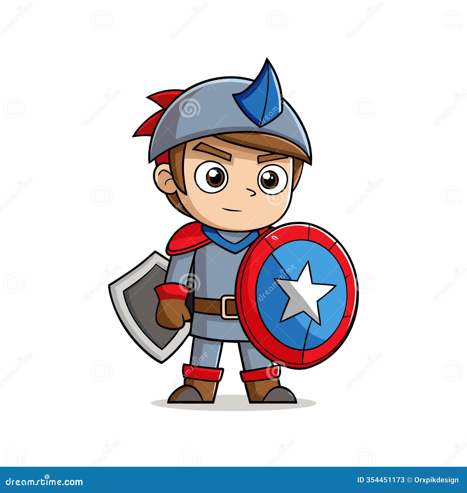 Brave Cartoon Prince With Sword And Cape Character Illustration For ...