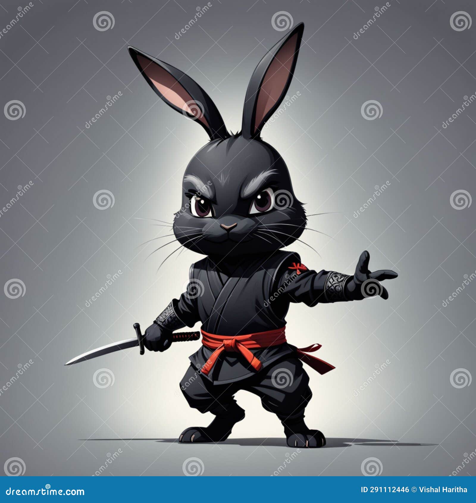 Ninja Rabbit Ai Generated Image Stock Illustration - Illustration of ...