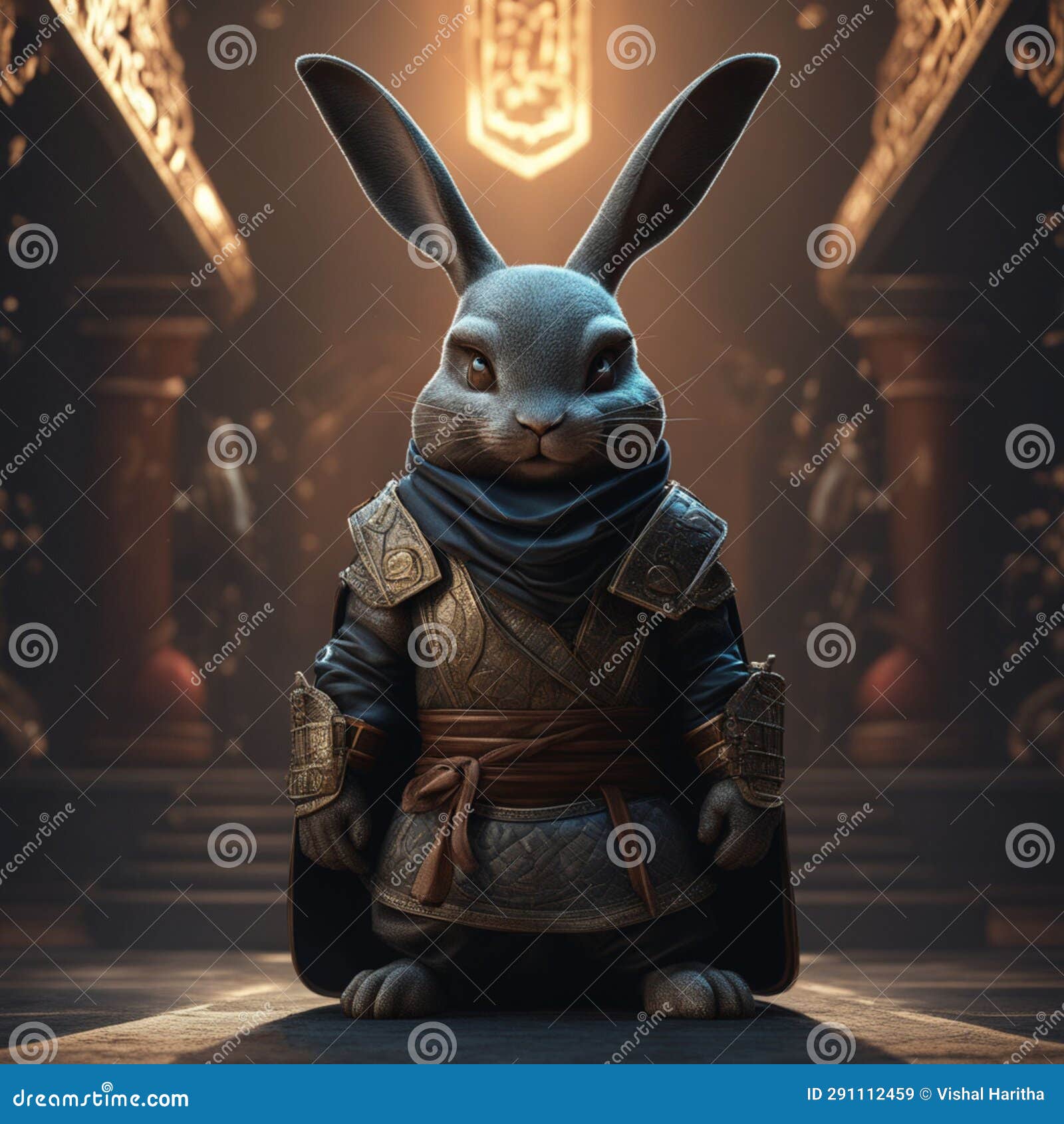 Ninja Rabbit Ai Generated Image Stock Illustration - Illustration of ...