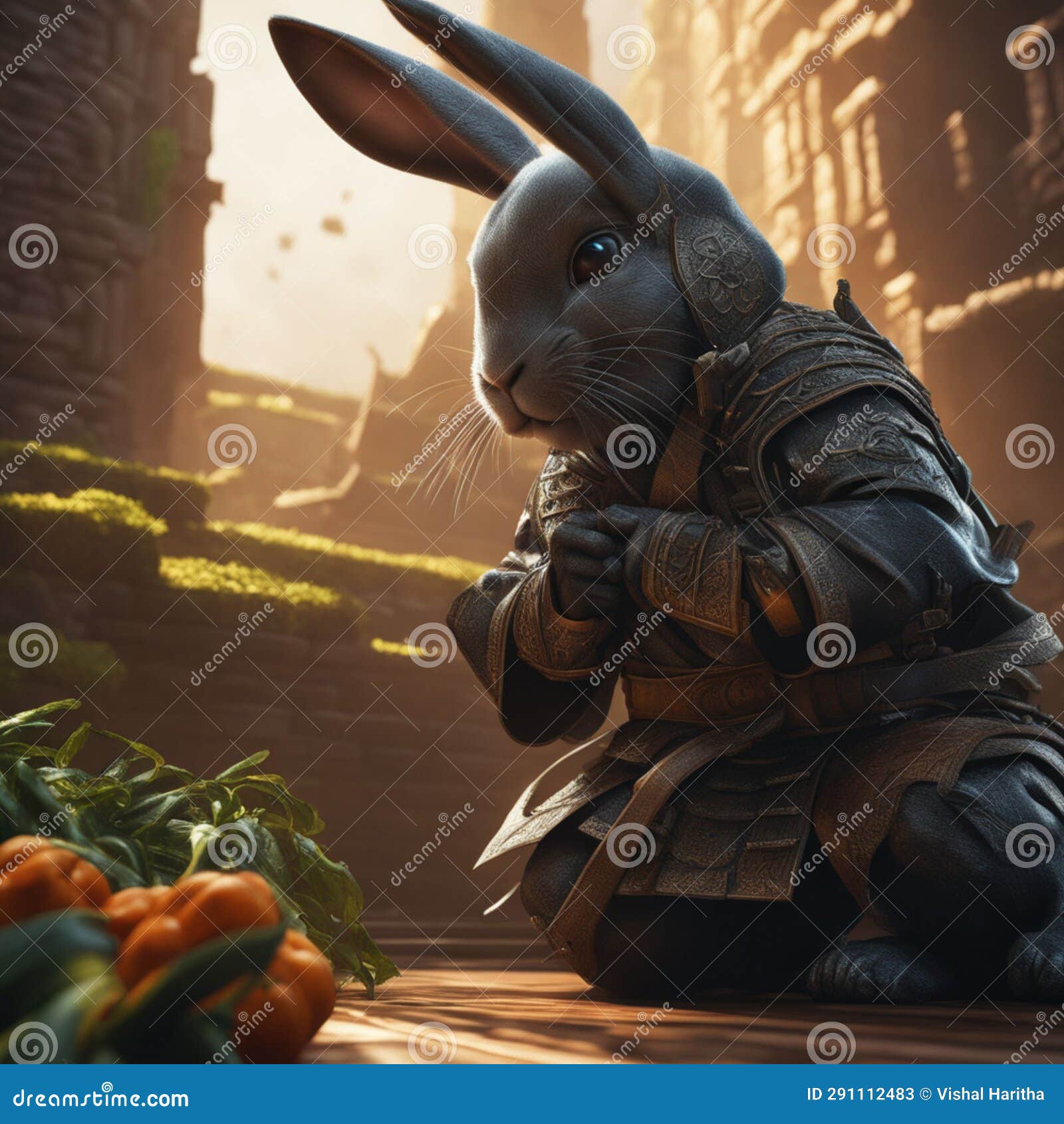 Ninja Rabbit Ai Generated Image Stock Illustration - Illustration of ...