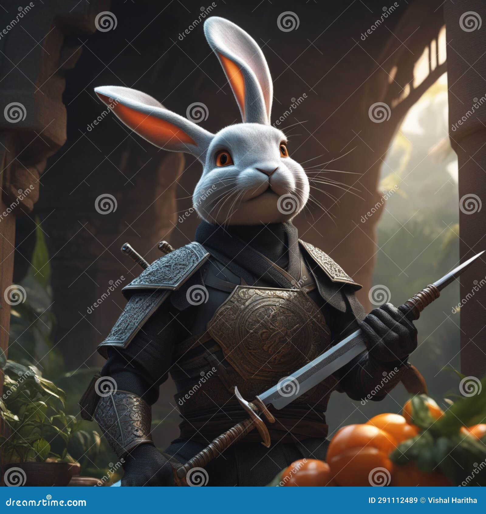 Ninja Rabbit Ai Generated Image Stock Illustration - Illustration of ...