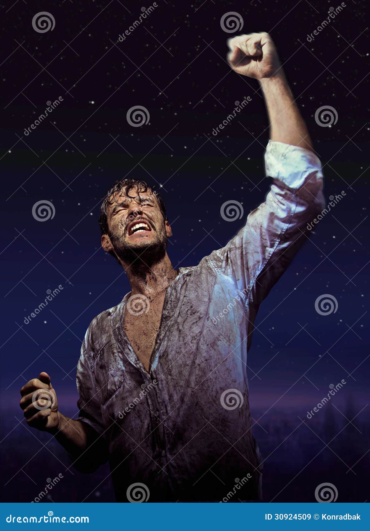 Brave Handsome Man in Glory Pose Stock Image - Image of business ...