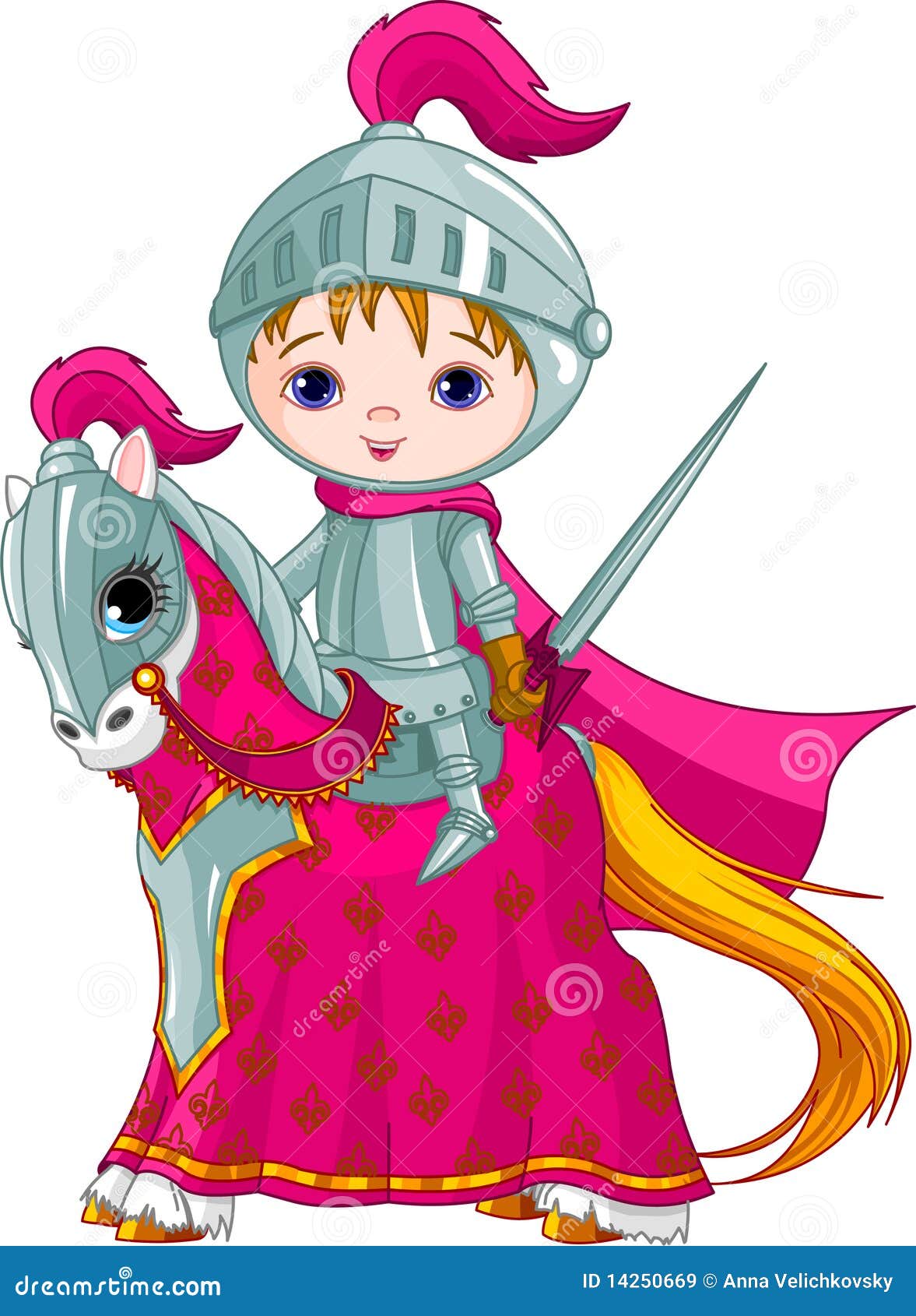The Brave Knight on the Horse Stock Vector - Illustration of mighty ...