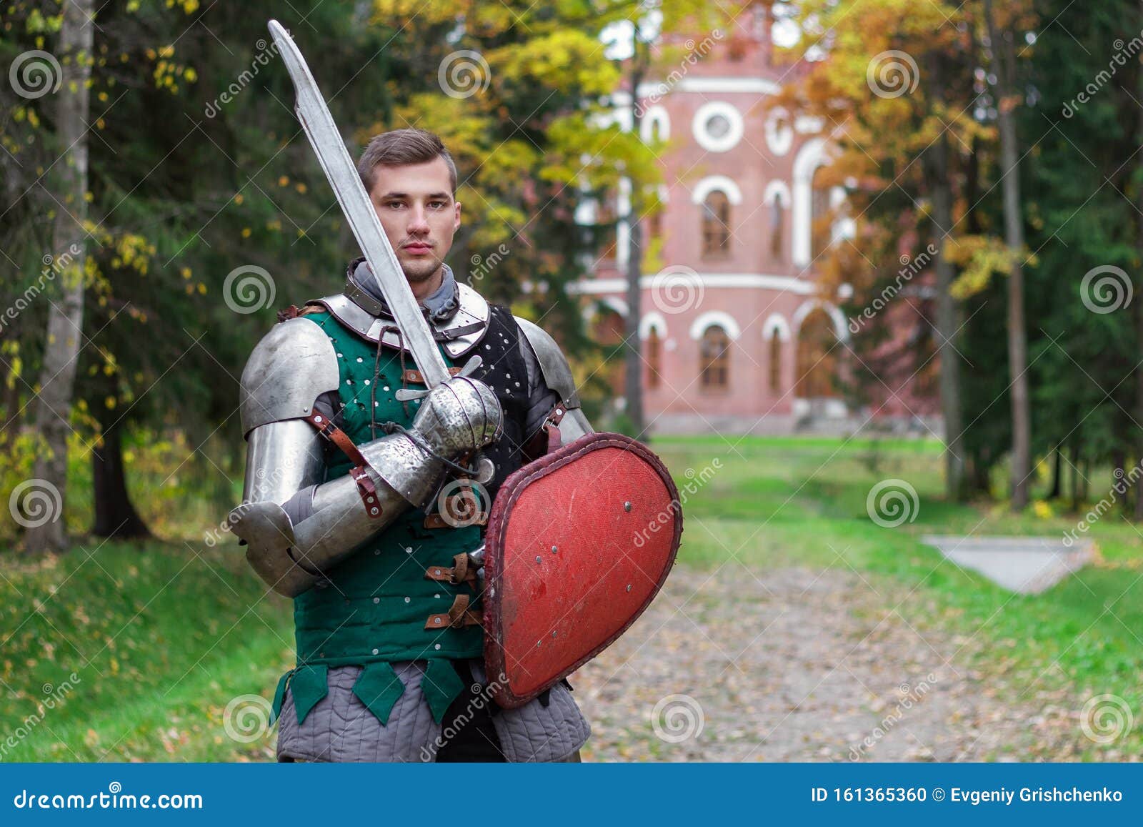 Brave Knight Ready for Battle Fighter Powerful Medieval Stock Photo ...