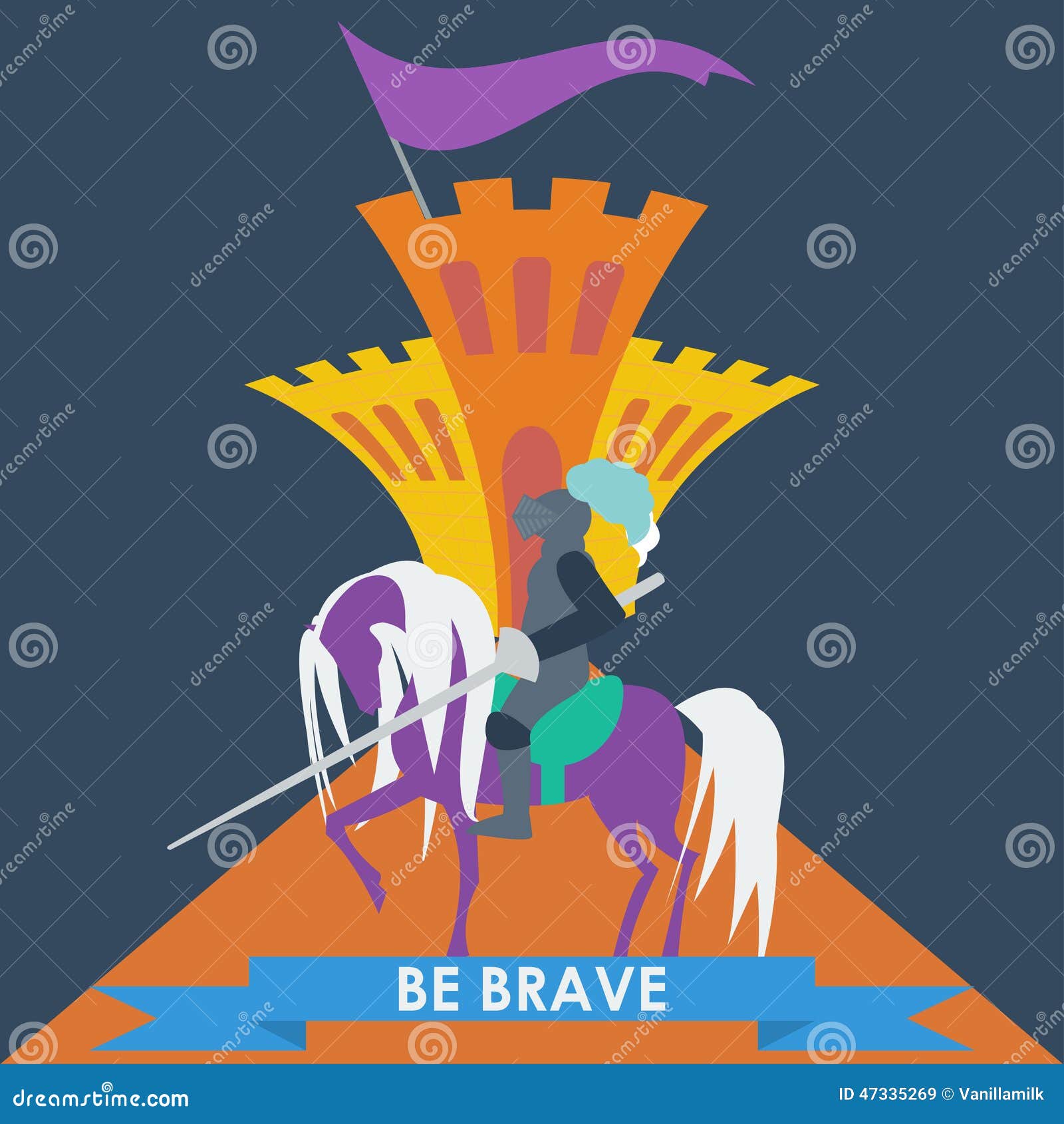 Brave Knight in Trendy Flat Style Stock Vector - Illustration of battle ...