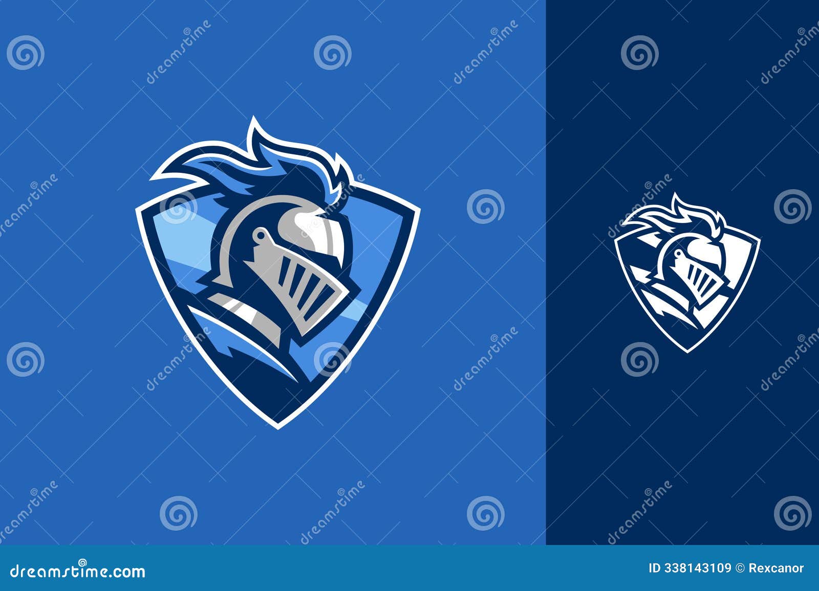 Knight Warrior Side View on Shield Logo Design Stock Vector ...