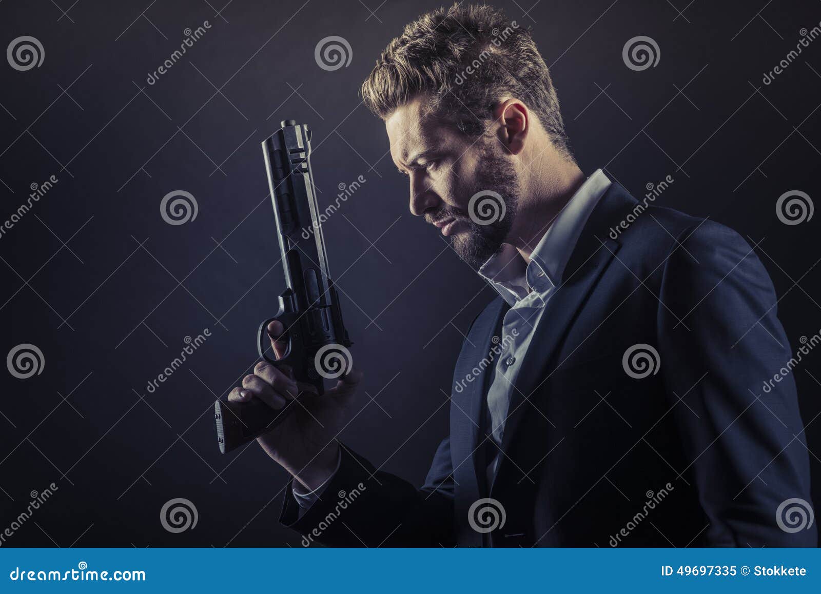 Brave Man With Dangerous Weapon Royalty-Free Stock Photography ...