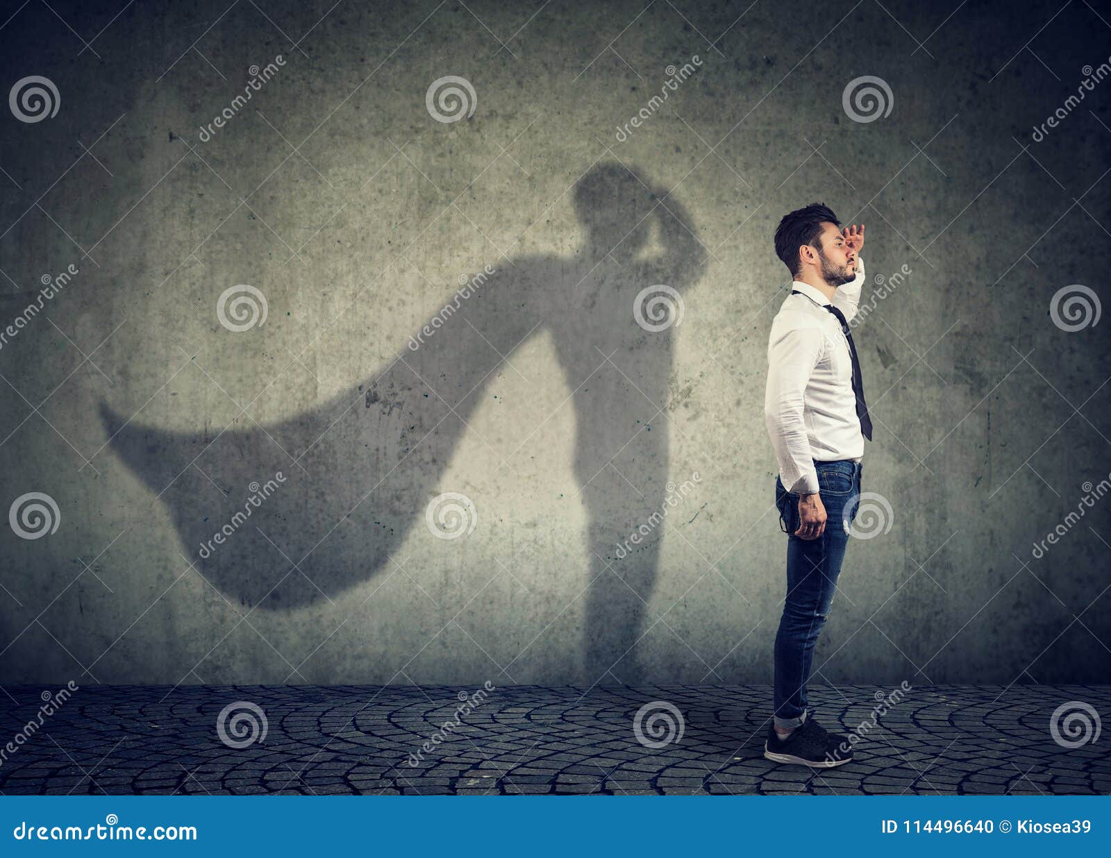 Brave Man Posing As Super Hero Stock Photo - Image of help, away: 114496640
