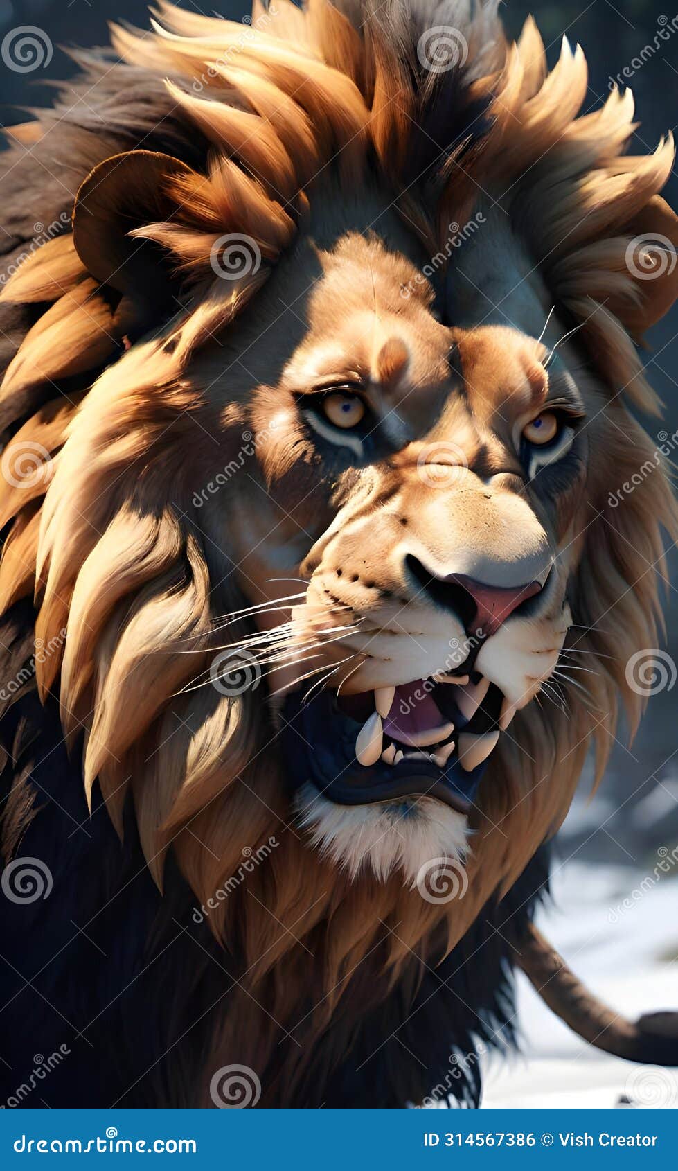 Brave Masculine Aggressive Lion Ai Generated Stock Illustration ...