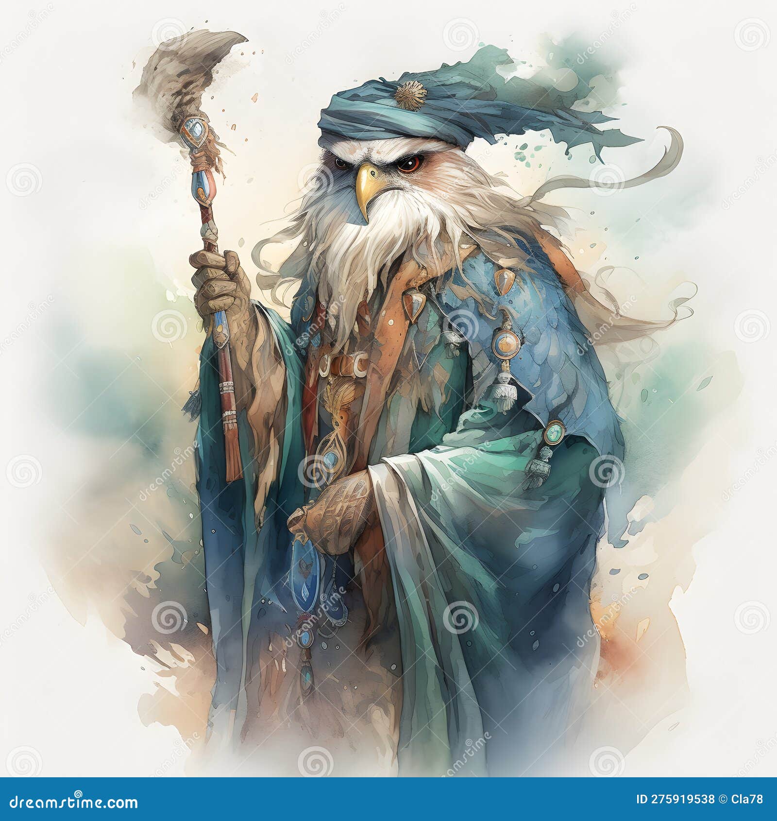 Brave Mystical Wizard Eagle, Ai Generative Illustration Stock ...