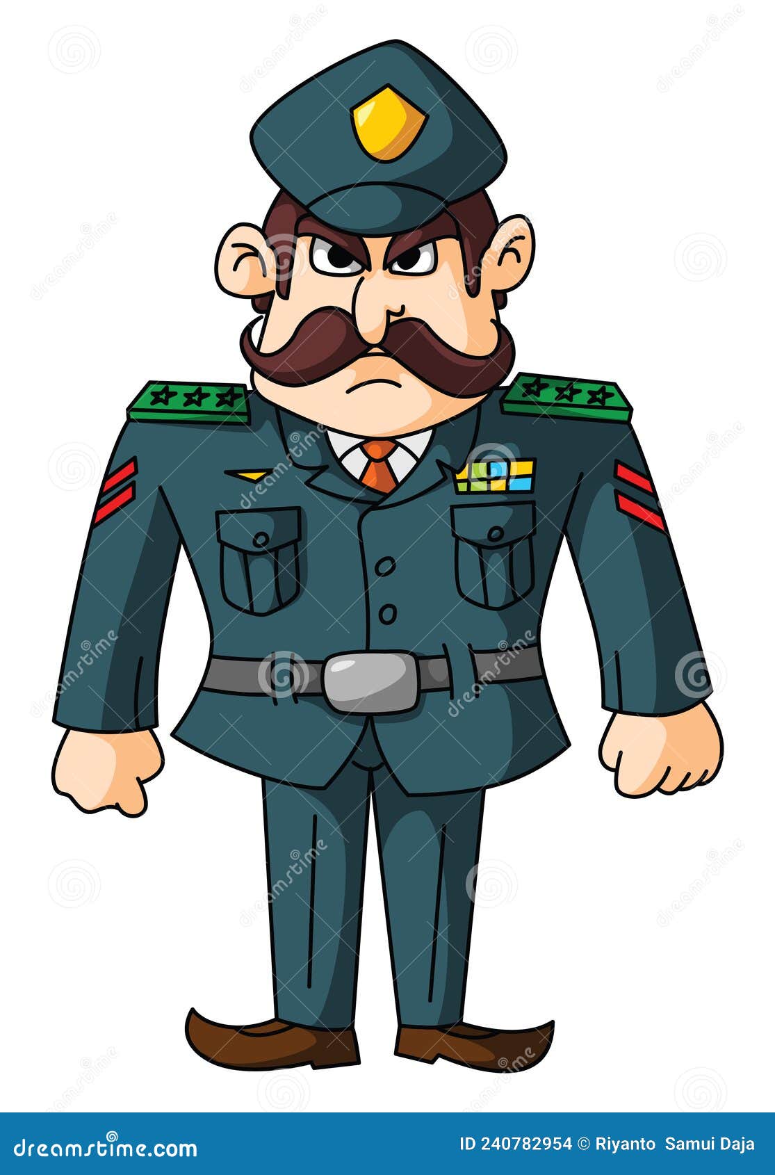 Brave Policeman Color Illustration Design Stock Vector - Illustration ...