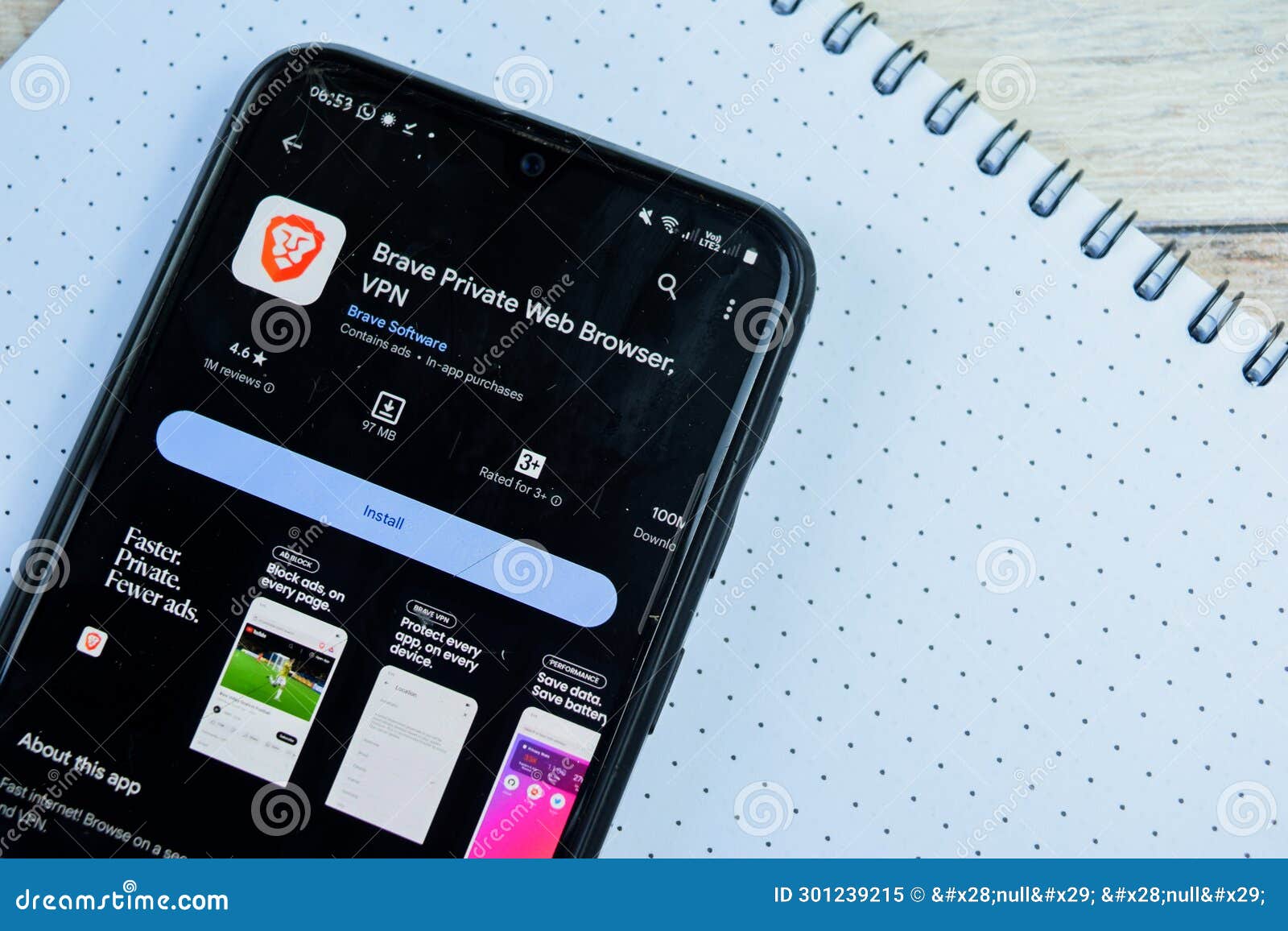 Brave Private Web Browser Application on Smartphone Screen. Brave is a ...