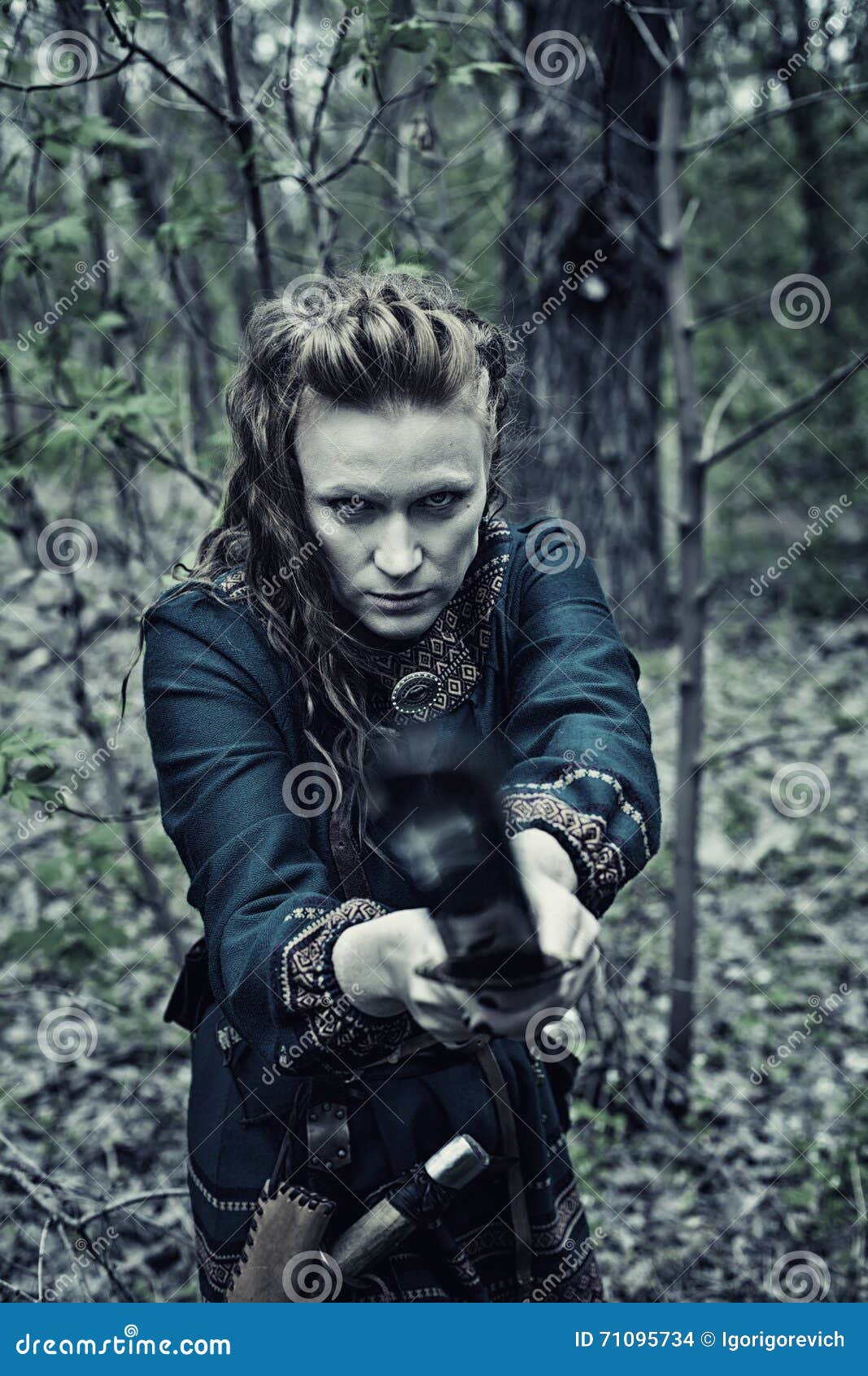 Brave scandinavian woman stock photo. Image of medieval - 71095734