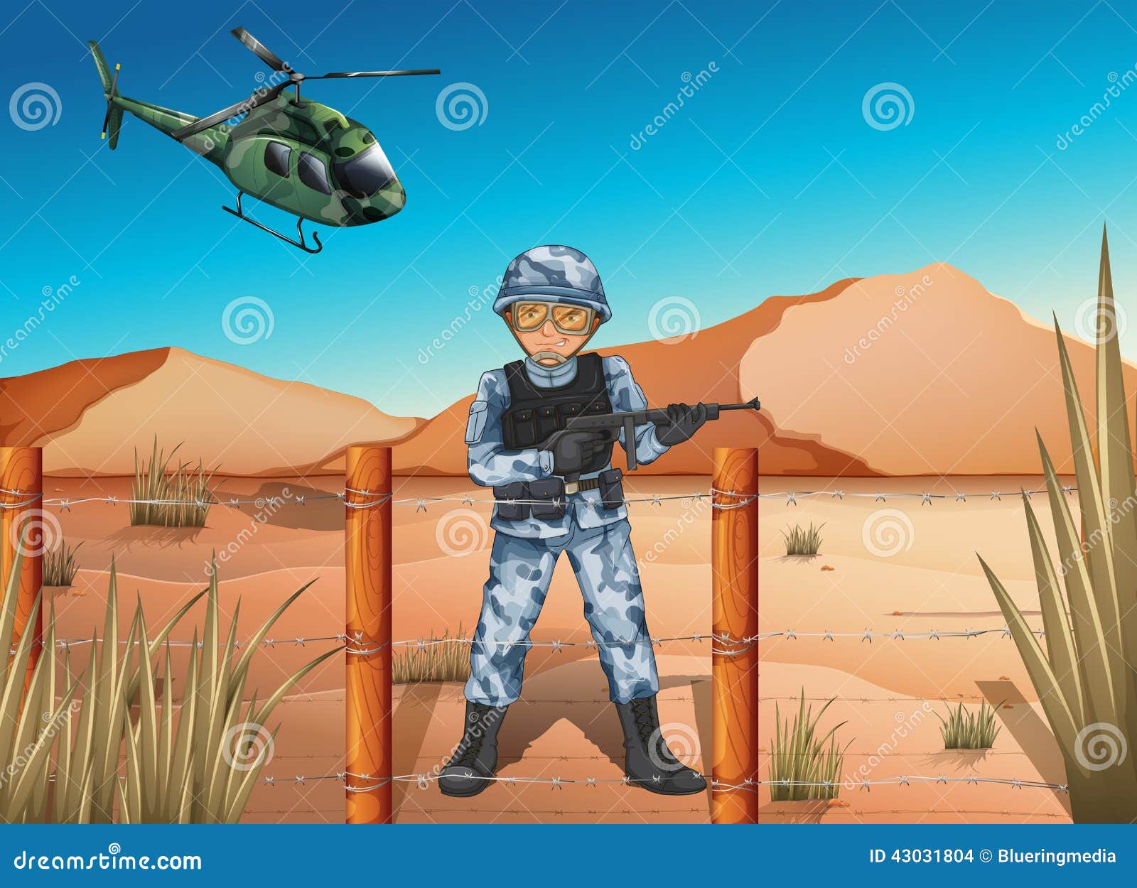 A Brave Soldier in the Battlefield Stock Vector - Illustration of ...
