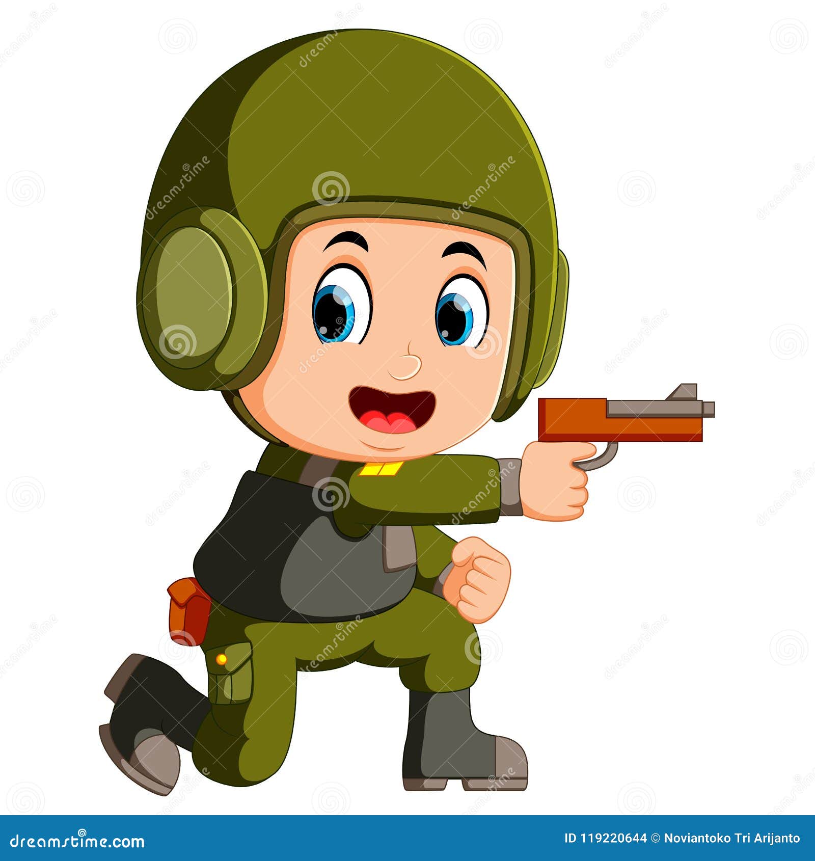 A brave soldier with a gun stock vector. Illustration of infantryman ...