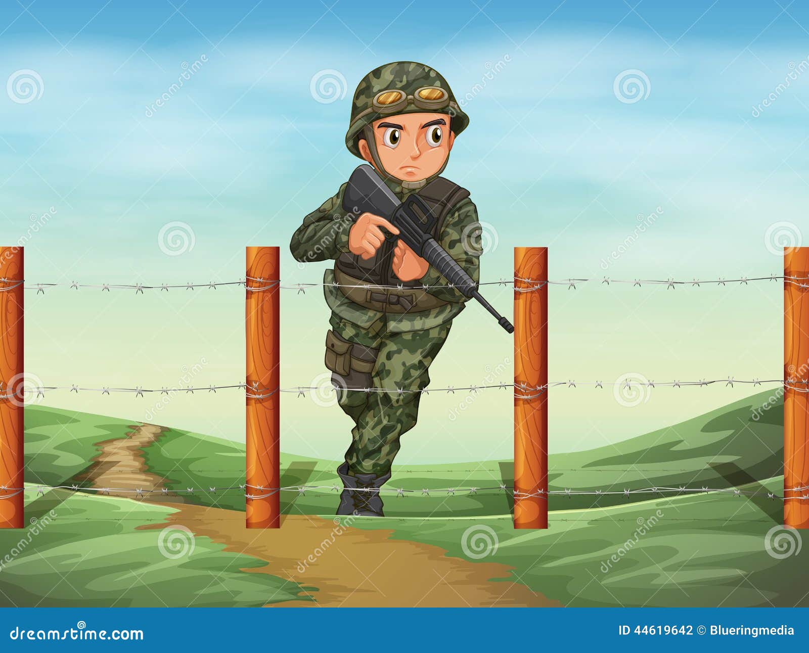 A brave soldier stock vector. Illustration of barbwire - 44619642