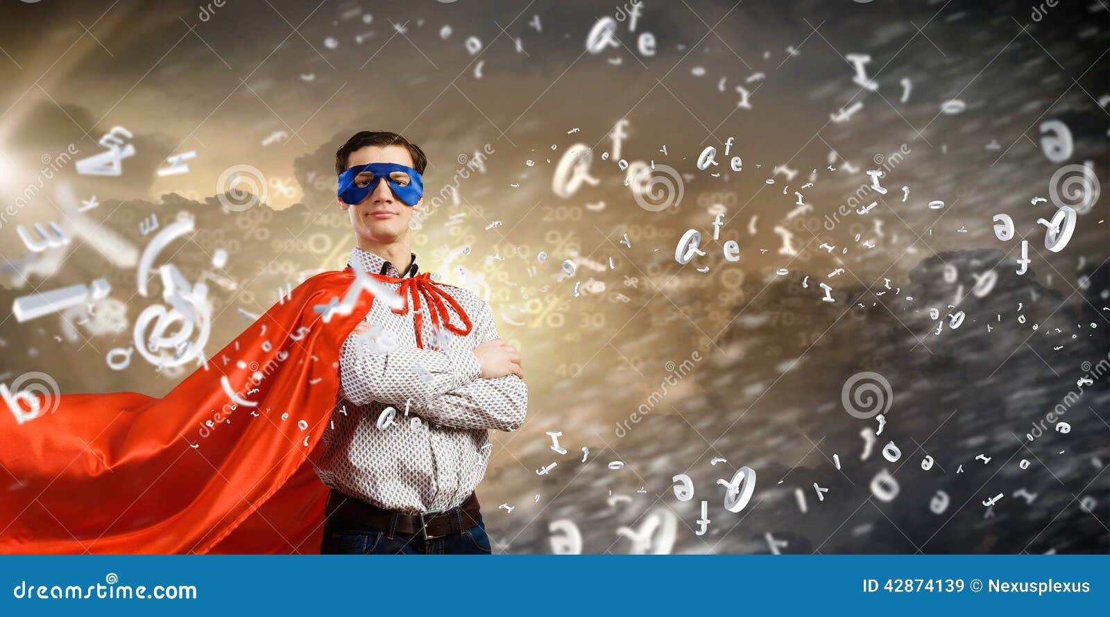 Brave superhero stock image. Image of confidence, empty - 42874139