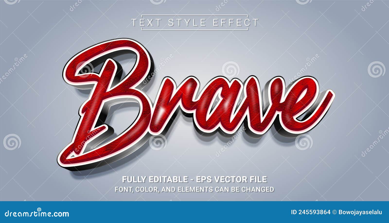 Brave Text Style Effect. Editable Graphic Text Template Stock Vector ...