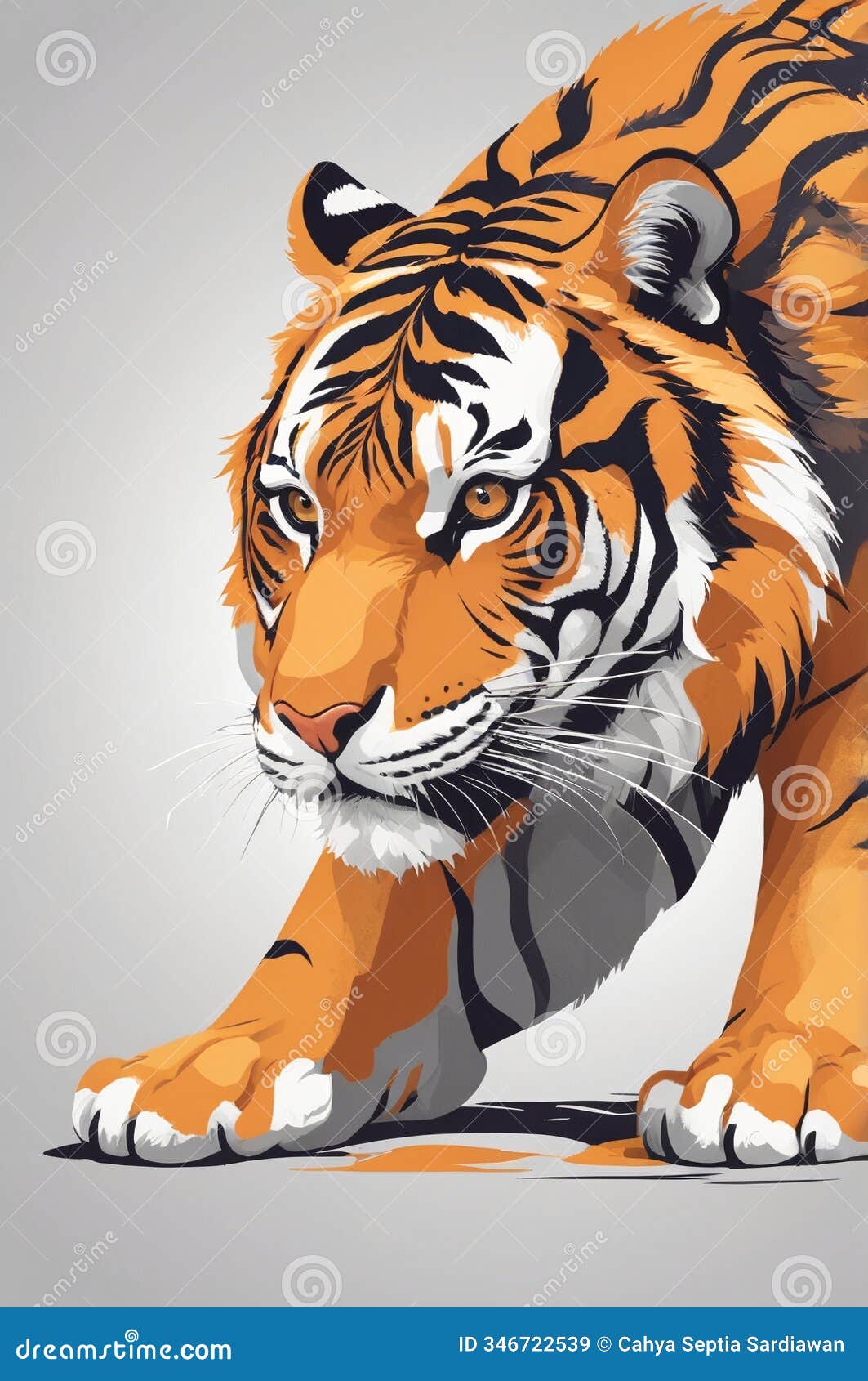 Brave tiger illustration stock image. Image of wildlife - 346722539