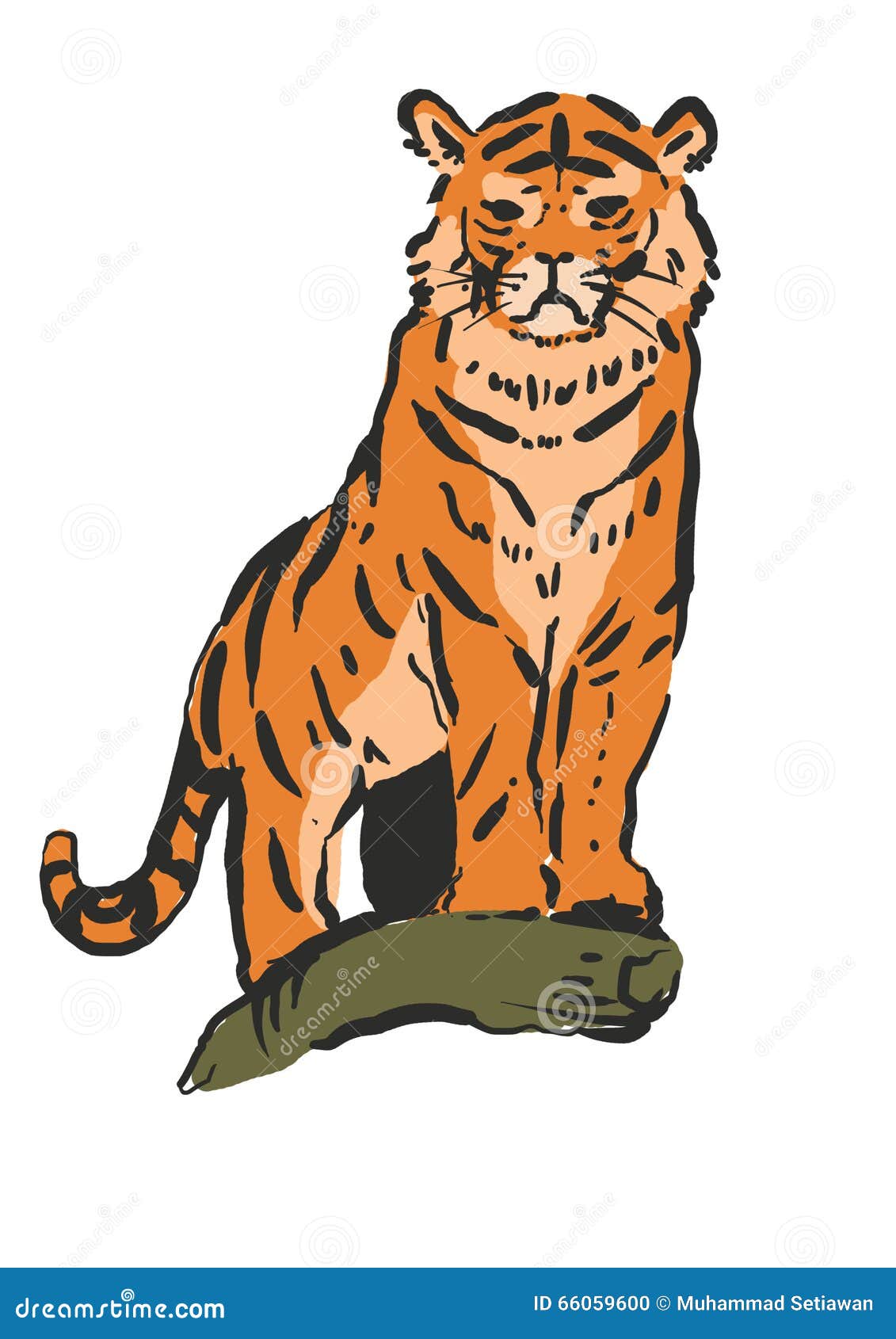 Brave tiger stock illustration. Illustration of wildlife - 66059600