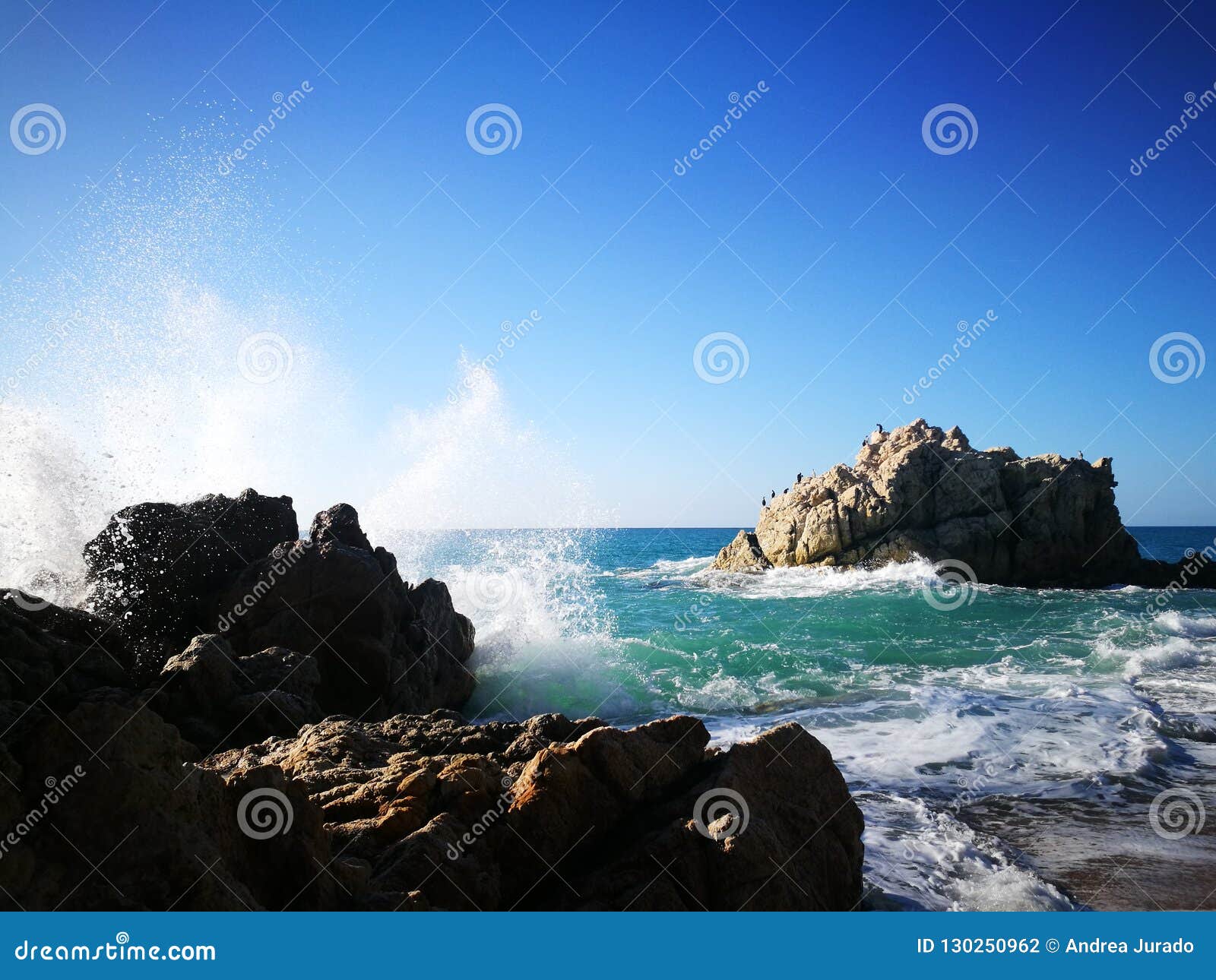 Brave waves in Maresme stock photo. Image of waves, maresme - 130250962