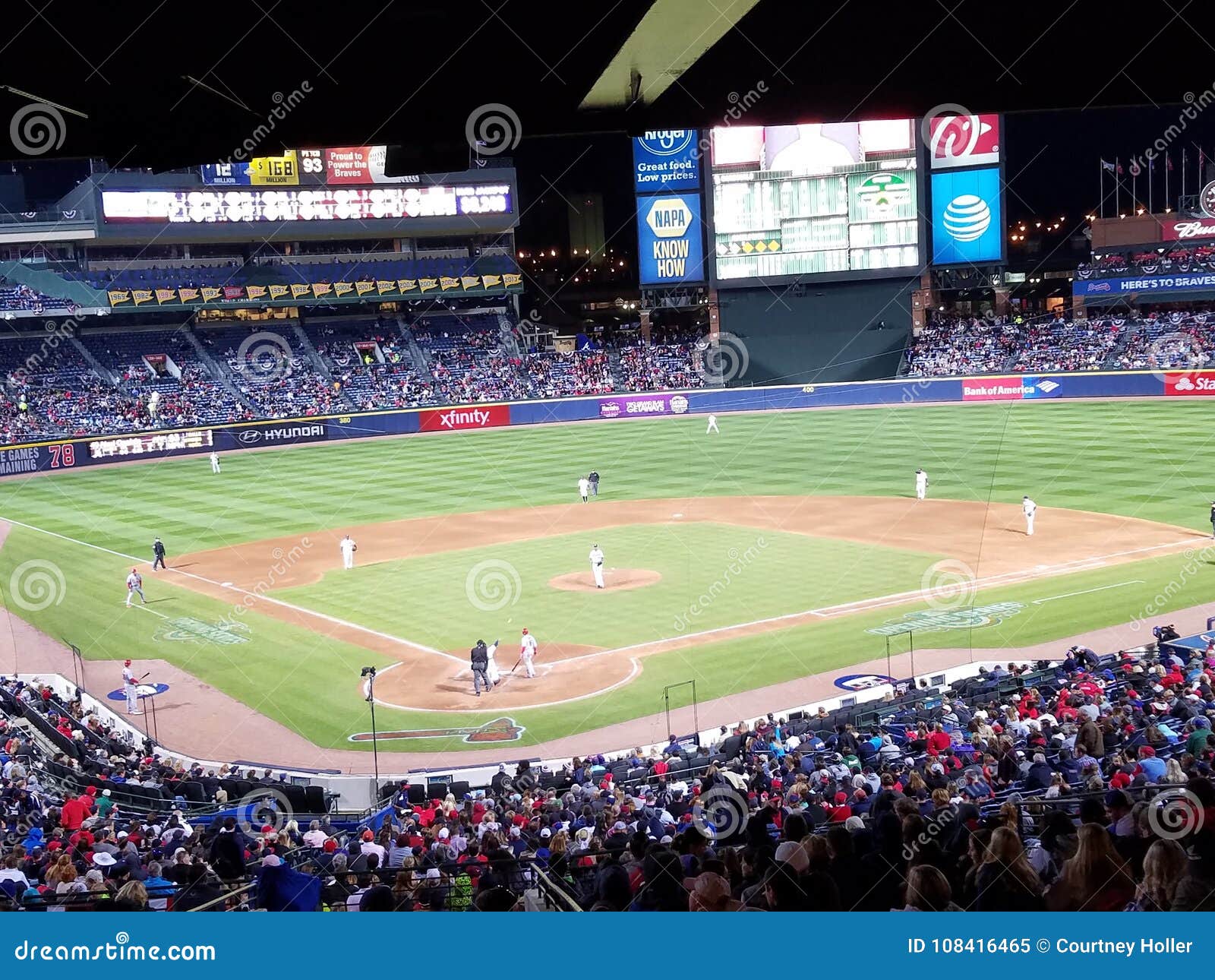 Braves Game editorial image. Image of night, time, braves - 108416465