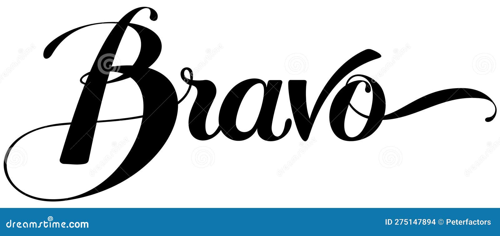 Bravo - Custom Calligraphy Text Stock Vector - Illustration of ...