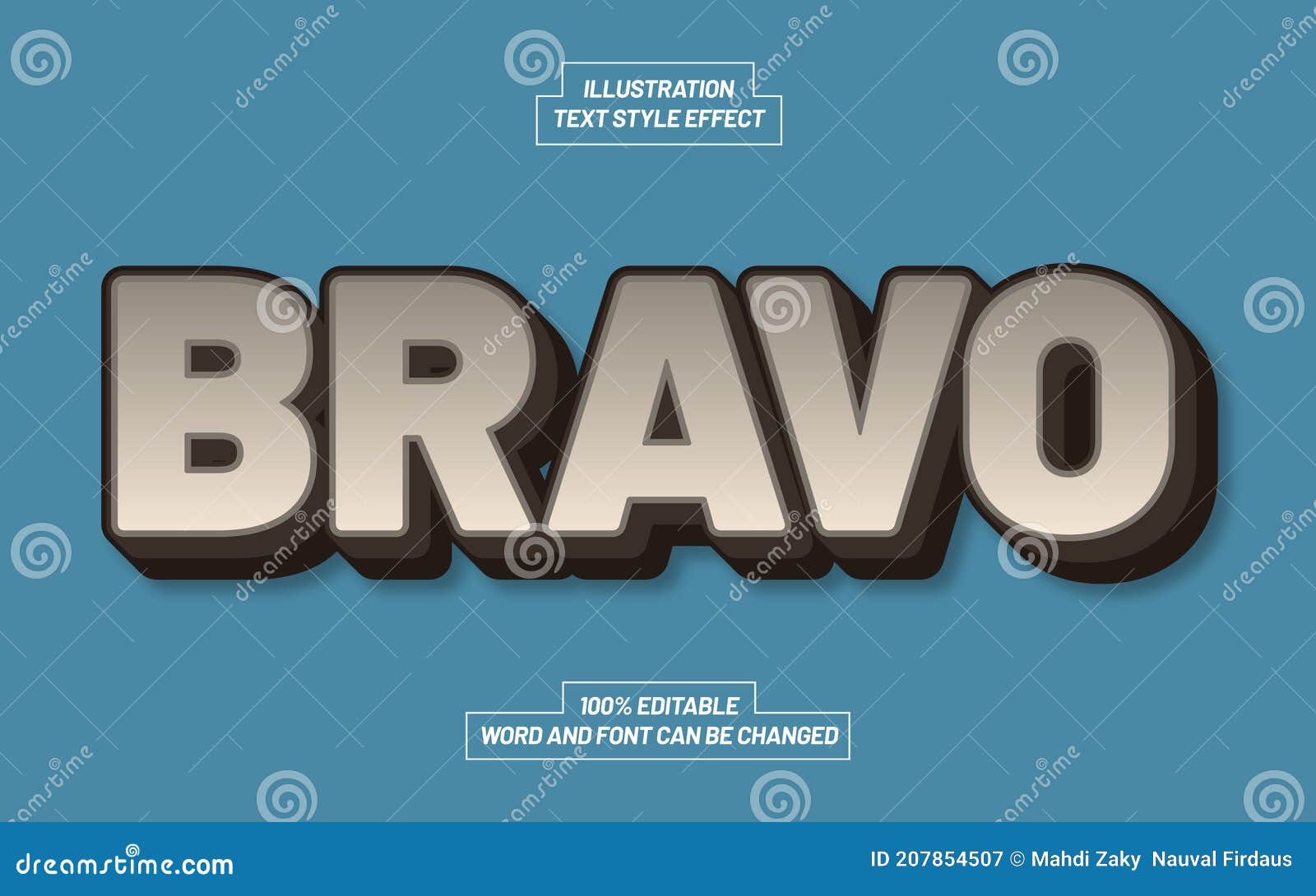 Bravo Design Text Style Effect Stock Vector - Illustration of editable ...