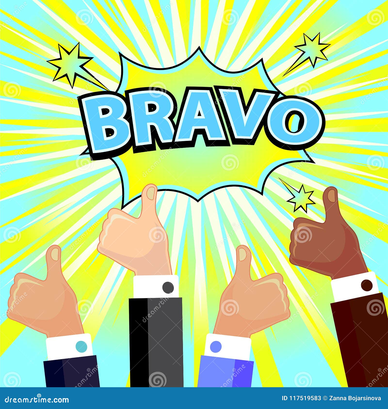 BRAVO And Thumbs Up! Comic Book Explosion. Cartoon Vector ...