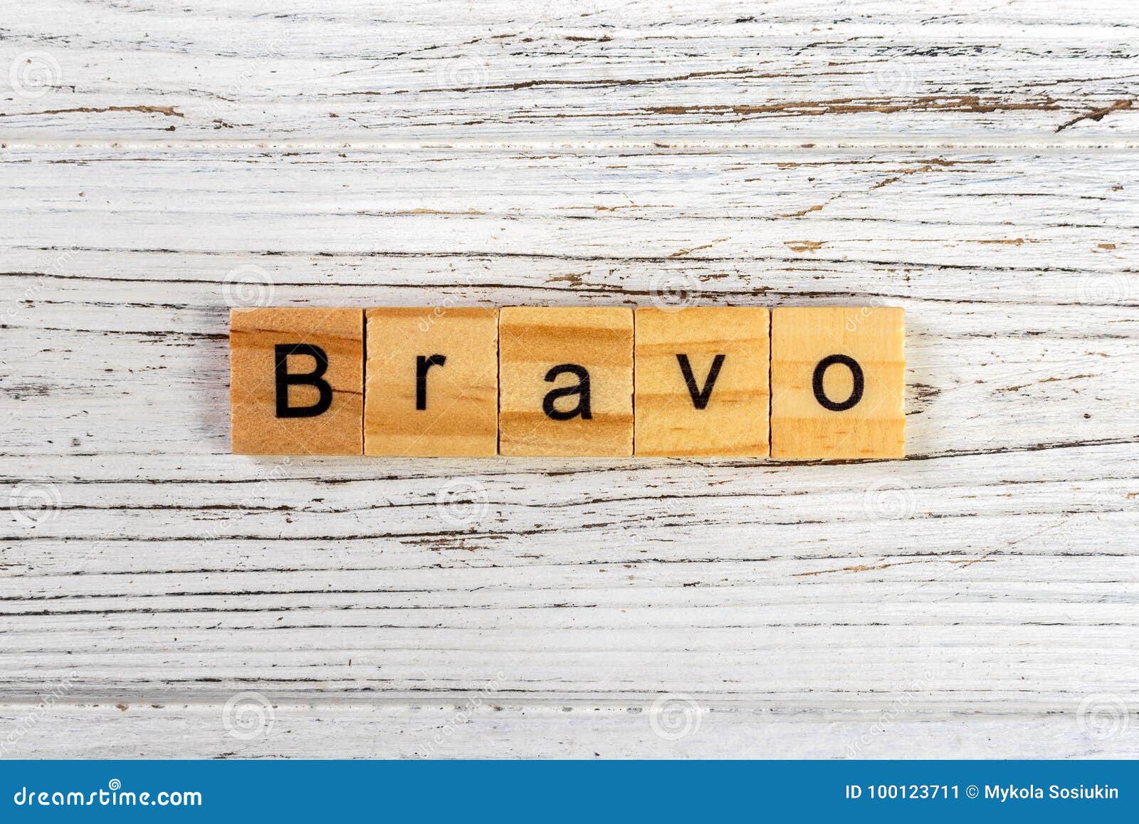 BRAVO Word Made with Wooden Blocks Concept Stock Image - Image of ...
