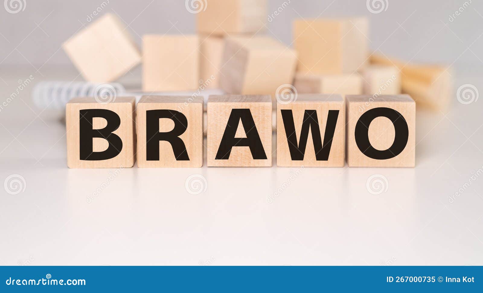 BRAVO Word Written on Wood Blocks on the a Table. Stock Image - Image ...