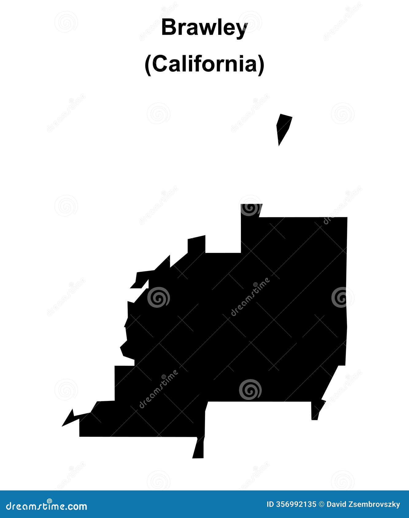 Brawley outline map stock vector. Illustration of california - 356992135