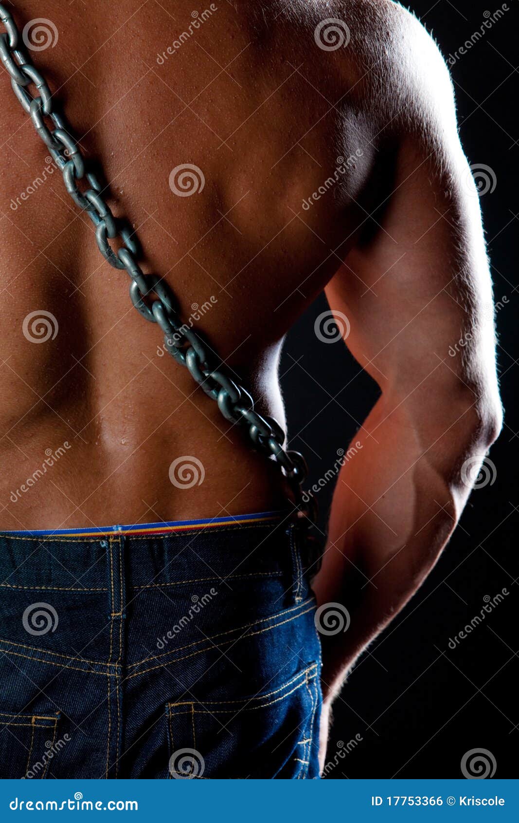 Brawny Back Held Down by a Chain Stock Photo - Image of pain ...