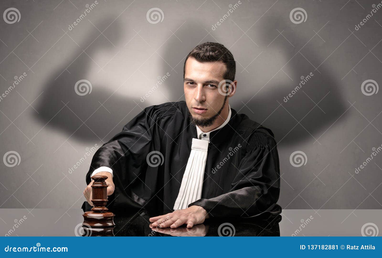 Brawny Judge Making Decision Stock Image - Image of attorney ...