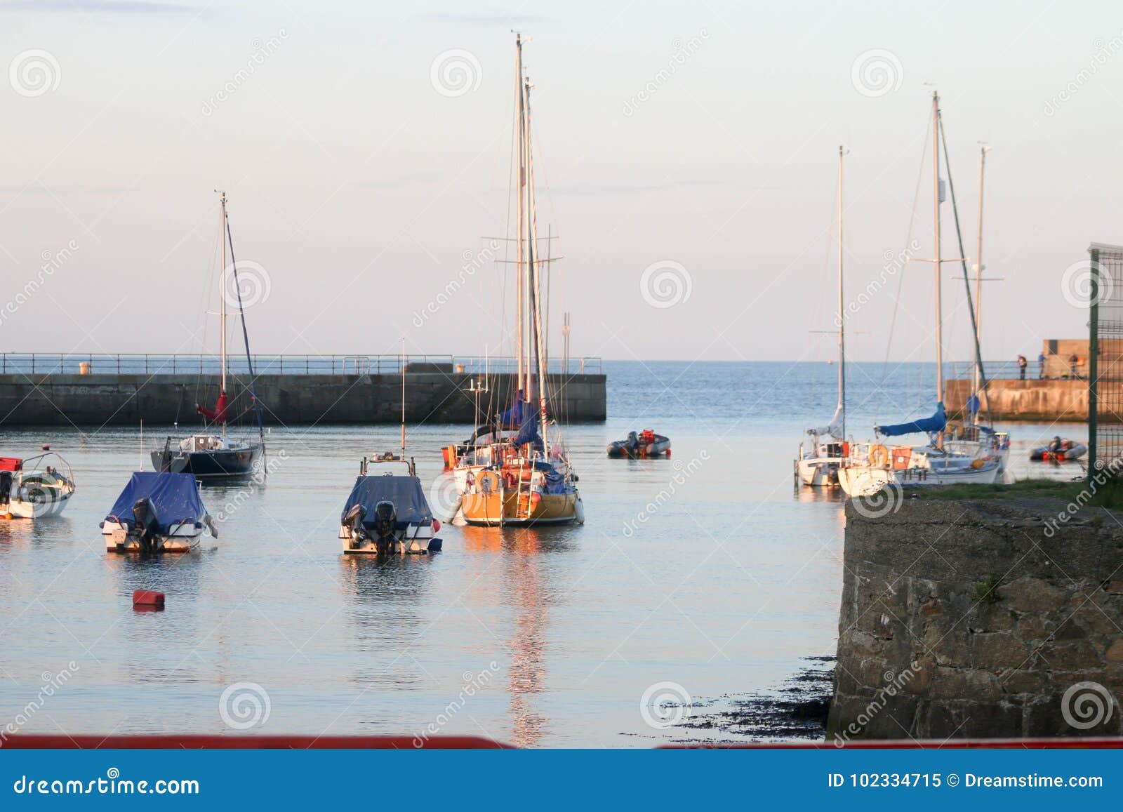 Bray Harbour sunset stock image. Image of wicklow, sunset - 102334715