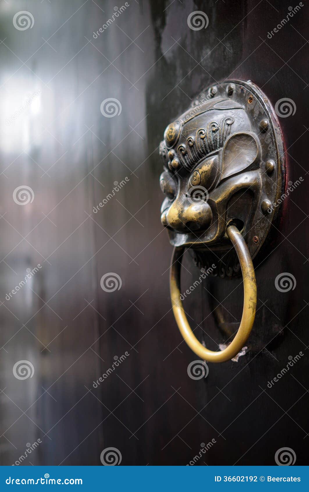 Brazen door knocker,China stock photo. Image of rapper - 36602192