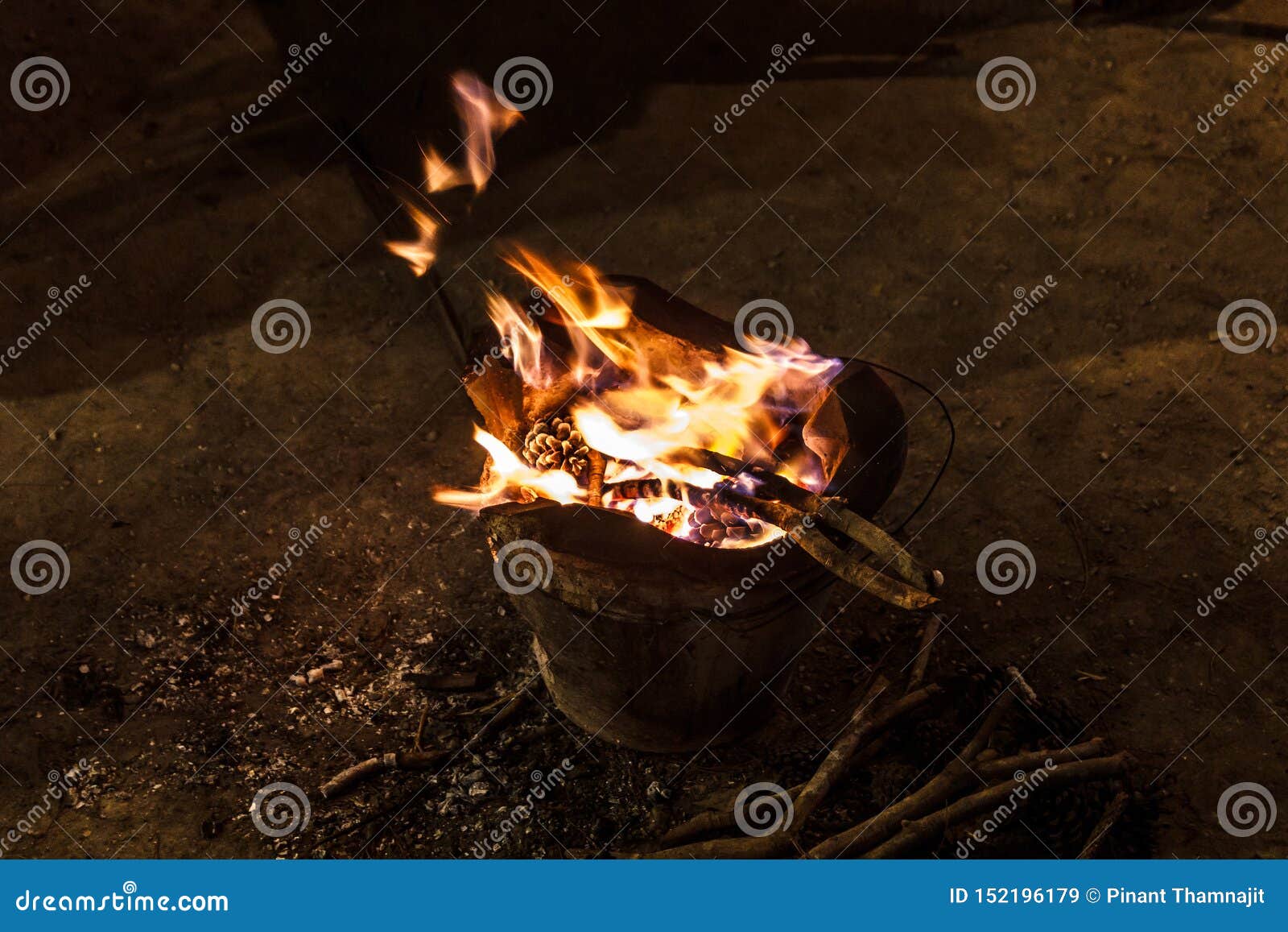 Brazier with fire stock image. Image of flame, charcoal - 152196179