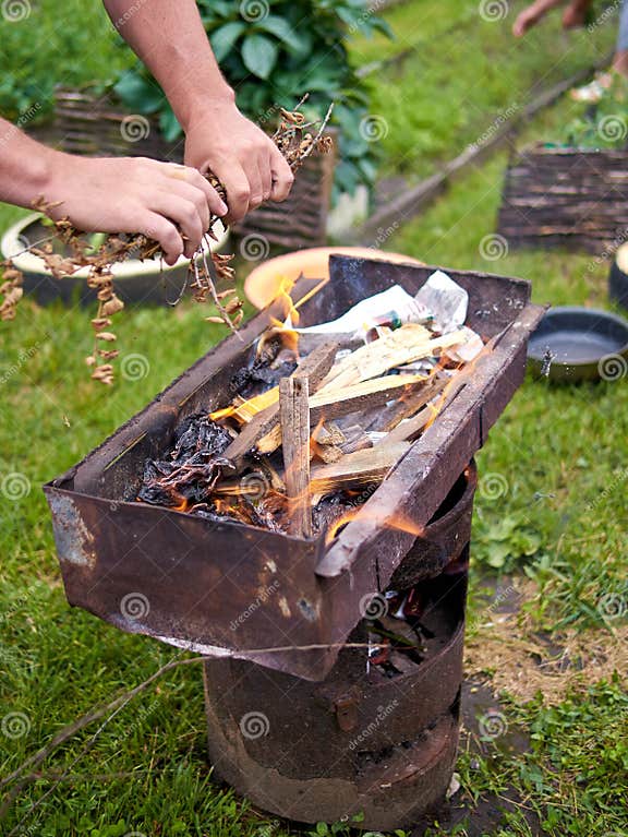 Brazier stock image. Image of garden, burning, fuel, summer - 35912893