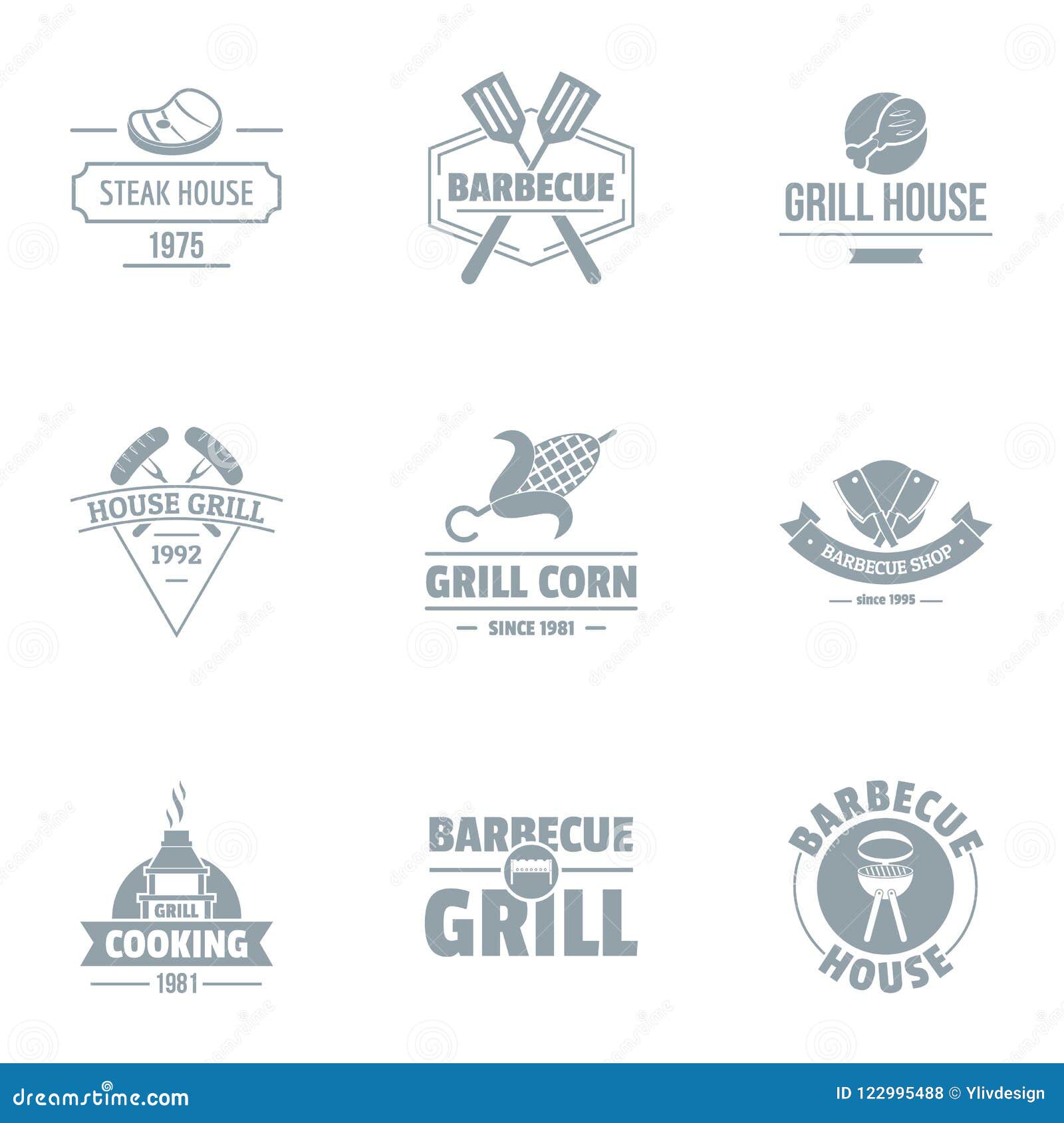 Brazier Logo Set, Simple Style Stock Vector - Illustration of grill ...