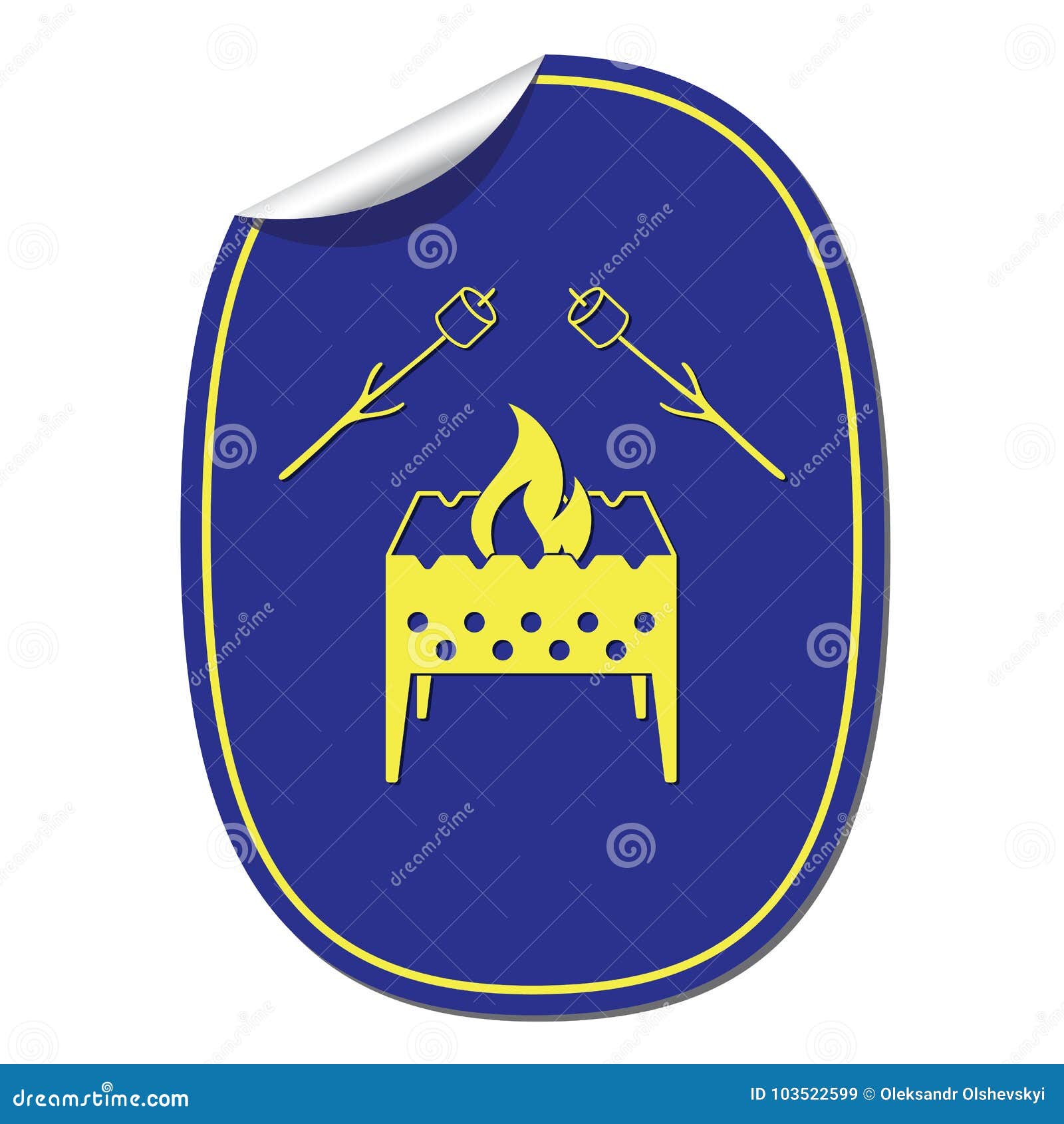 Brazier and zephyr icon stock vector. Illustration of skewer - 103522599