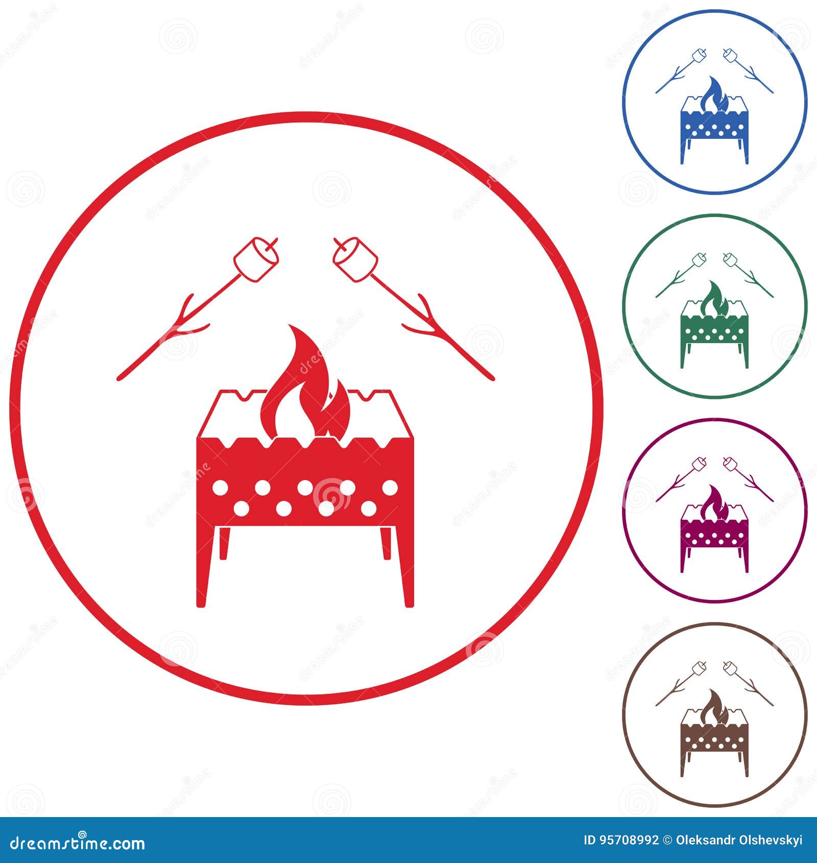 Brazier and zephyr icon stock vector. Illustration of food - 95708992