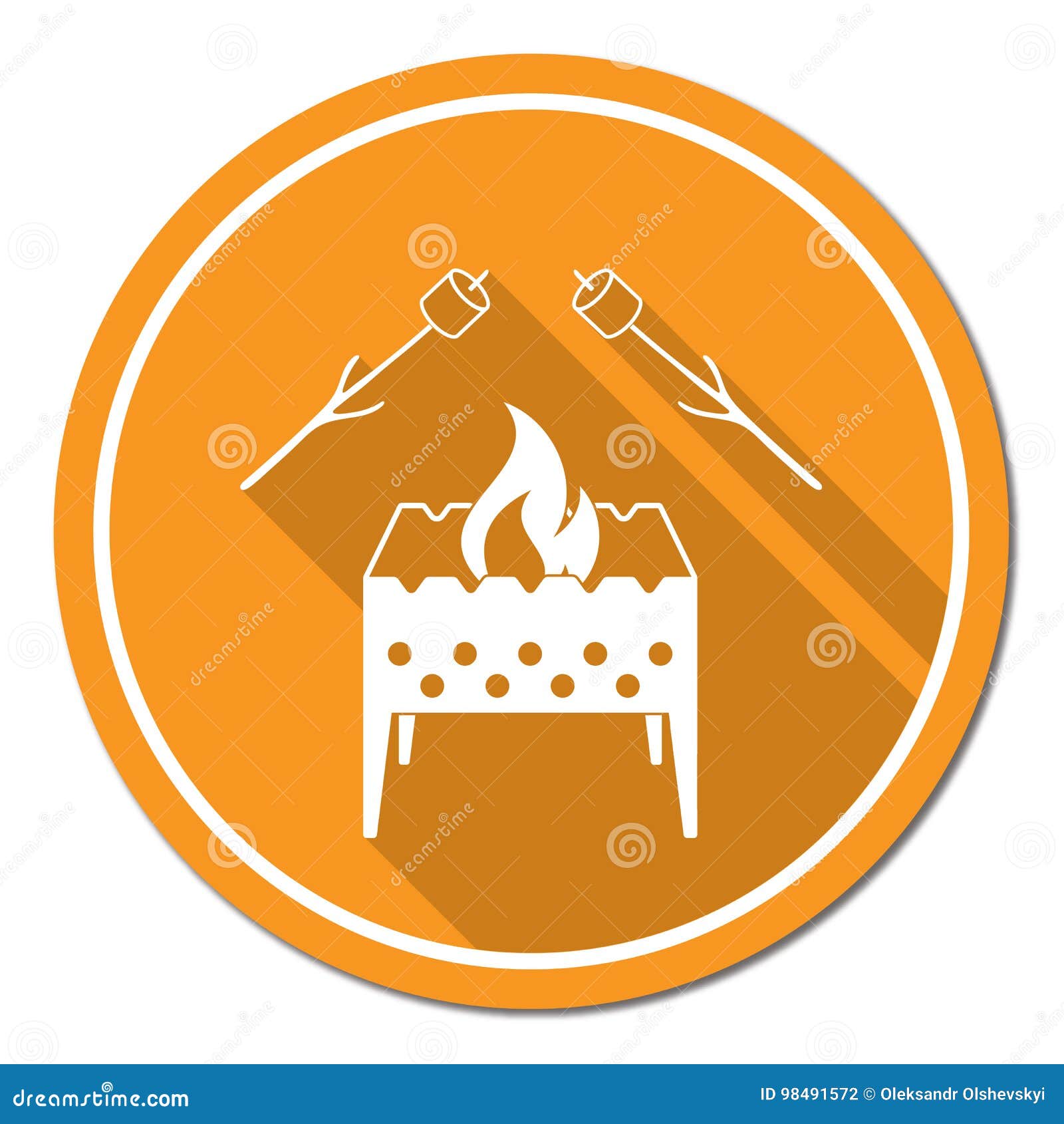 Brazier and zephyr icon stock vector. Illustration of summer - 98491572